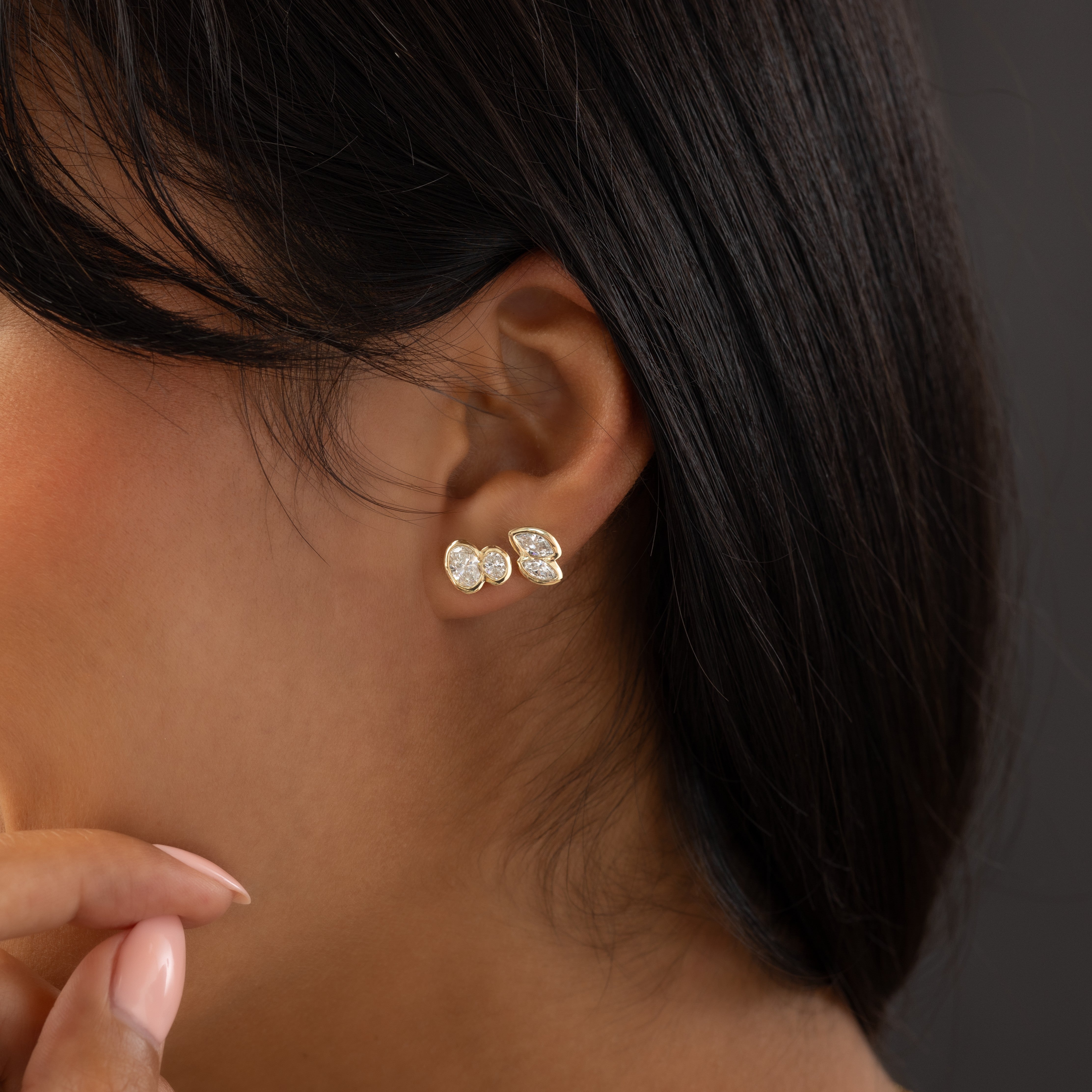 Duet Oval Studs - In Stock | Melanie Casey Fine Jewelry