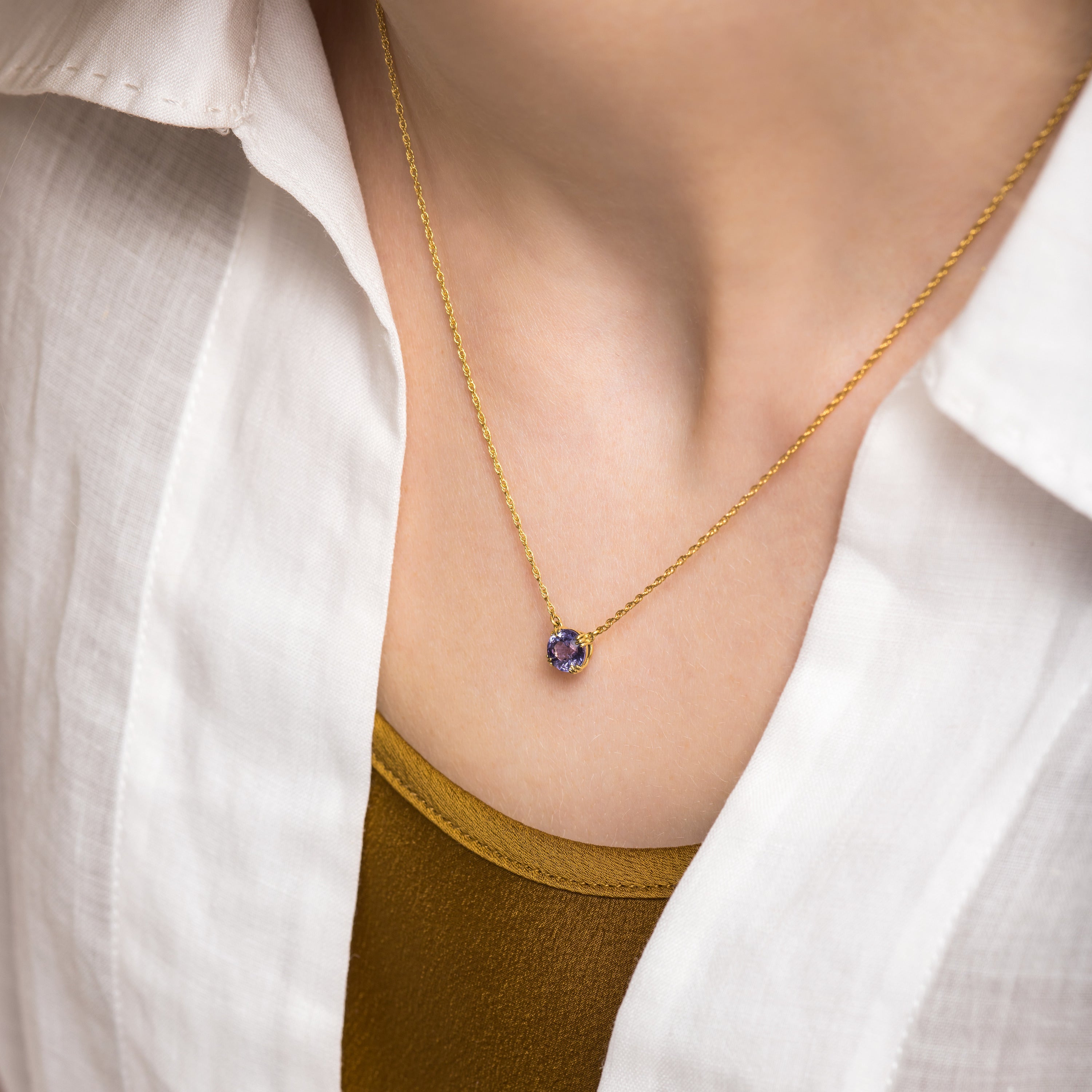 Threaded Necklace, 1.11ct. Violet Sapphire | Melanie Casey Jewelry