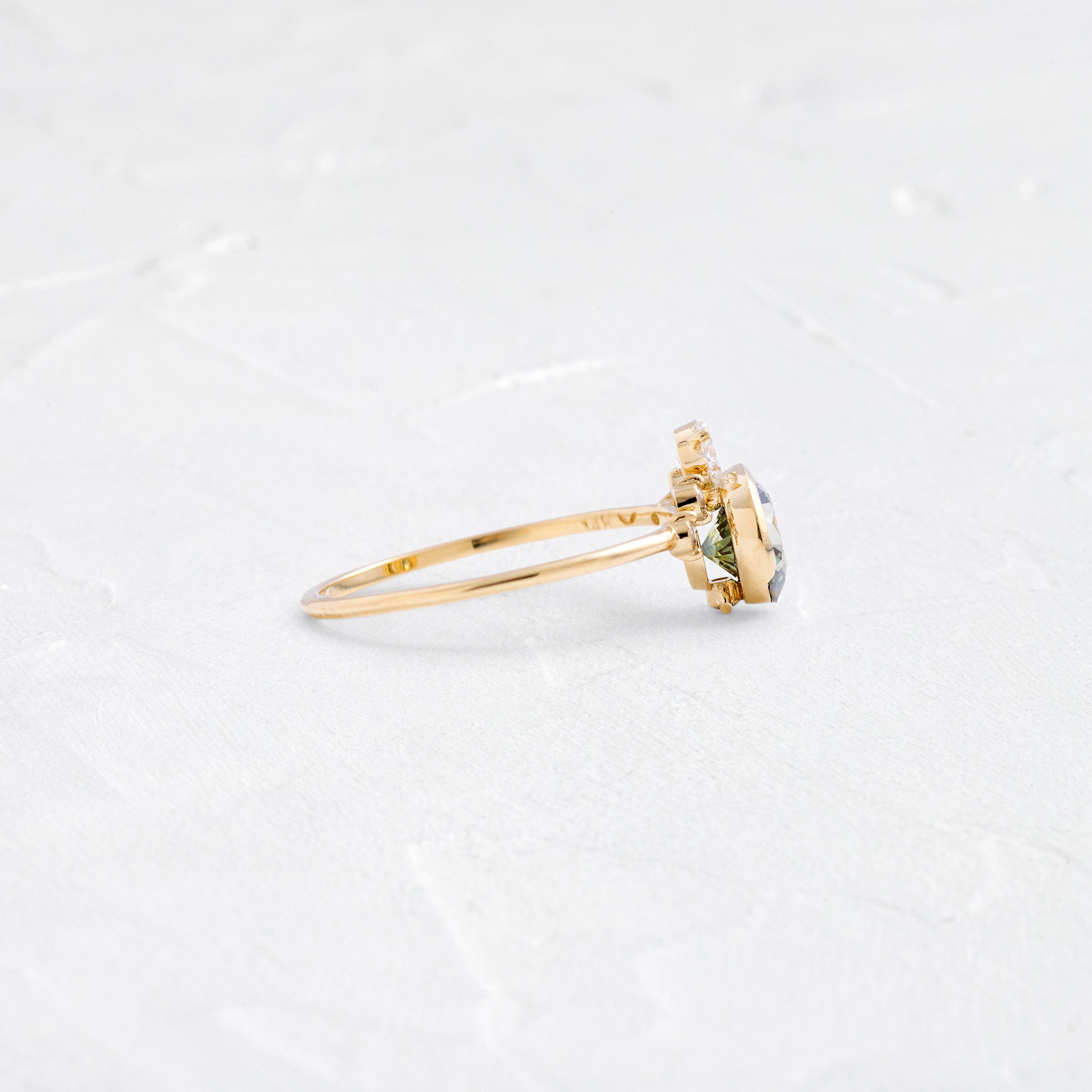 Daybreak Ring, 1.03ct. Lab-Grown Green Diamond | Engagement Ring | Melanie Casey