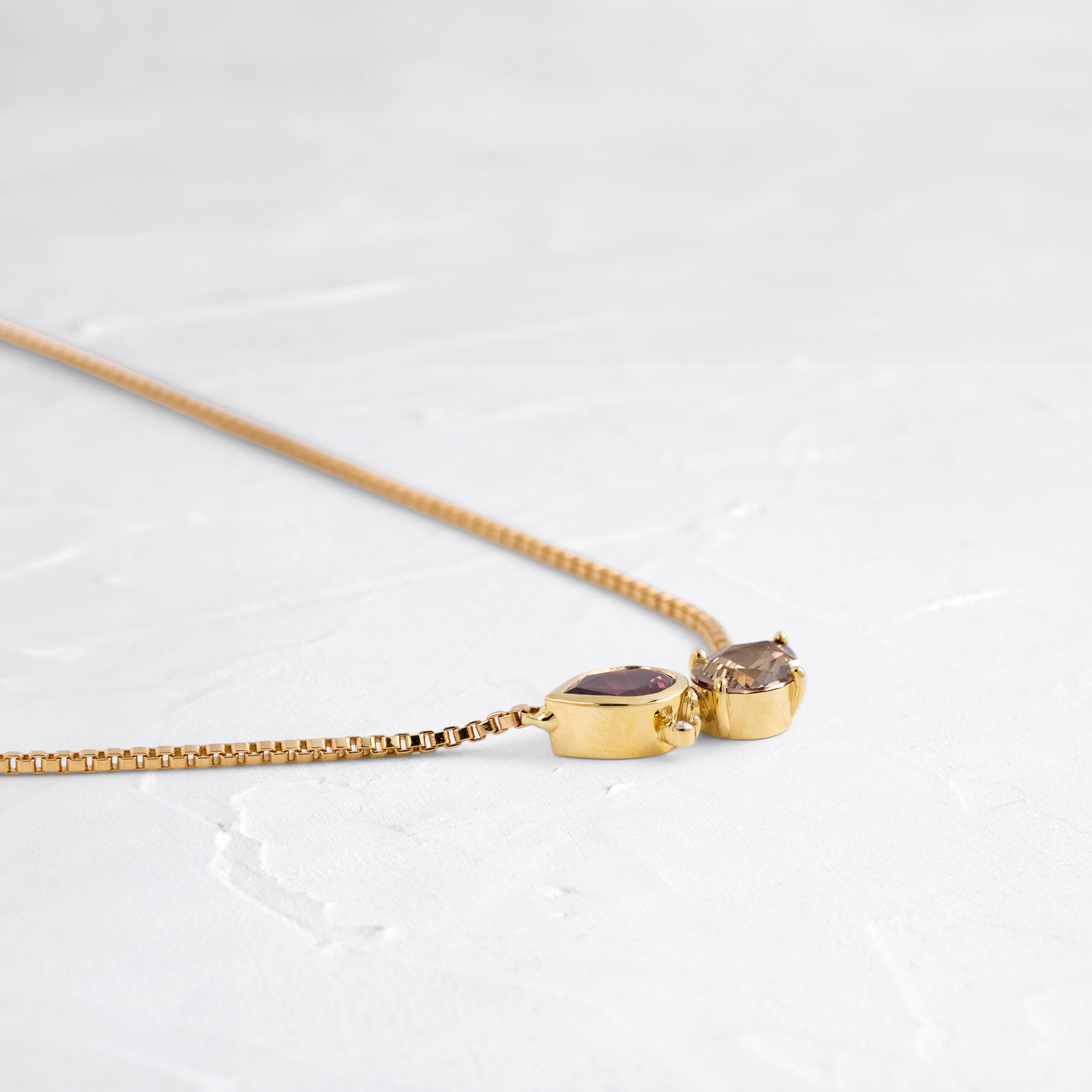 Divide Necklace in Warm Sapphire | Melanie Casey Fine Jewelry