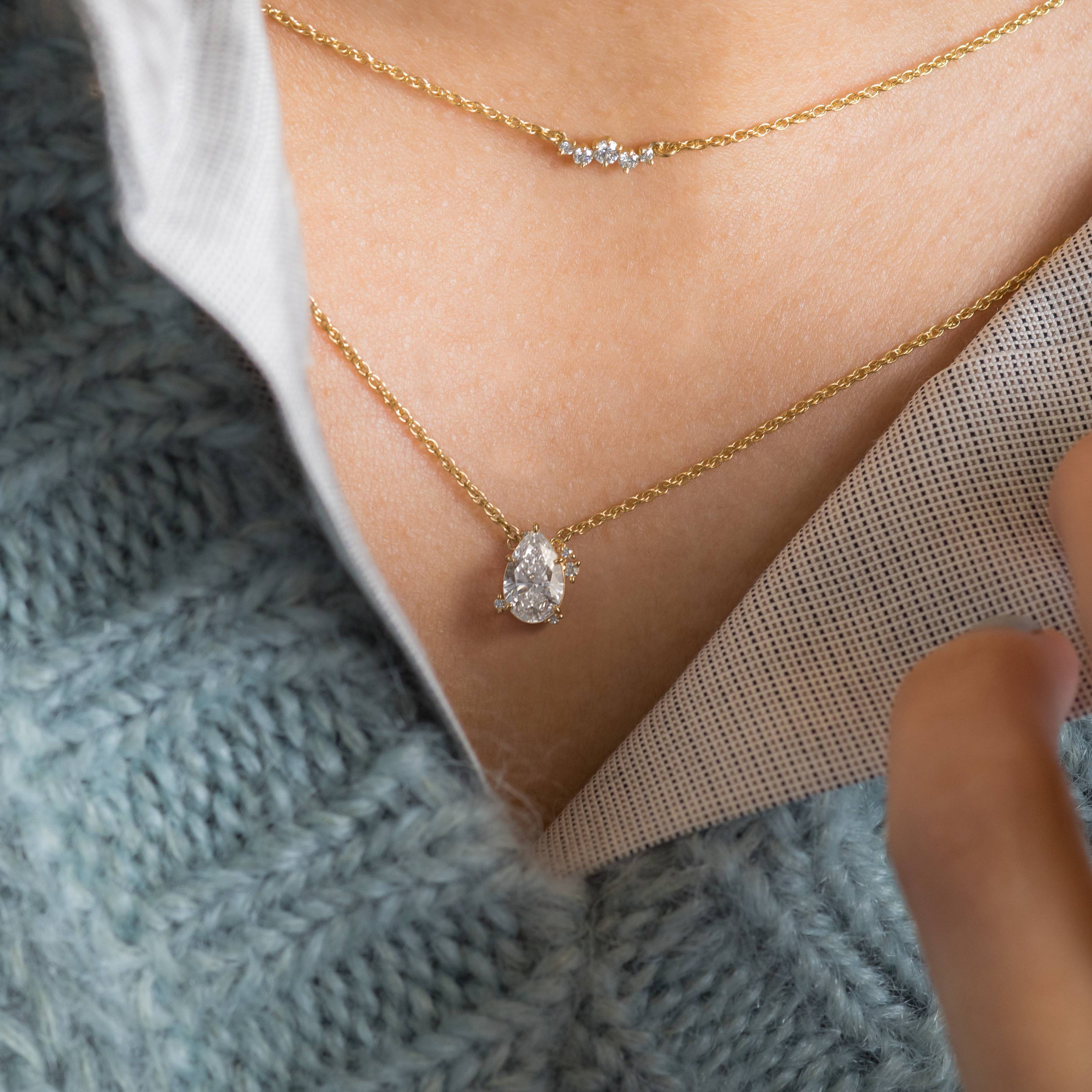 To A Flame Necklace, 1.1ct. Lab-Grown Pear Cut | Melanie Casey