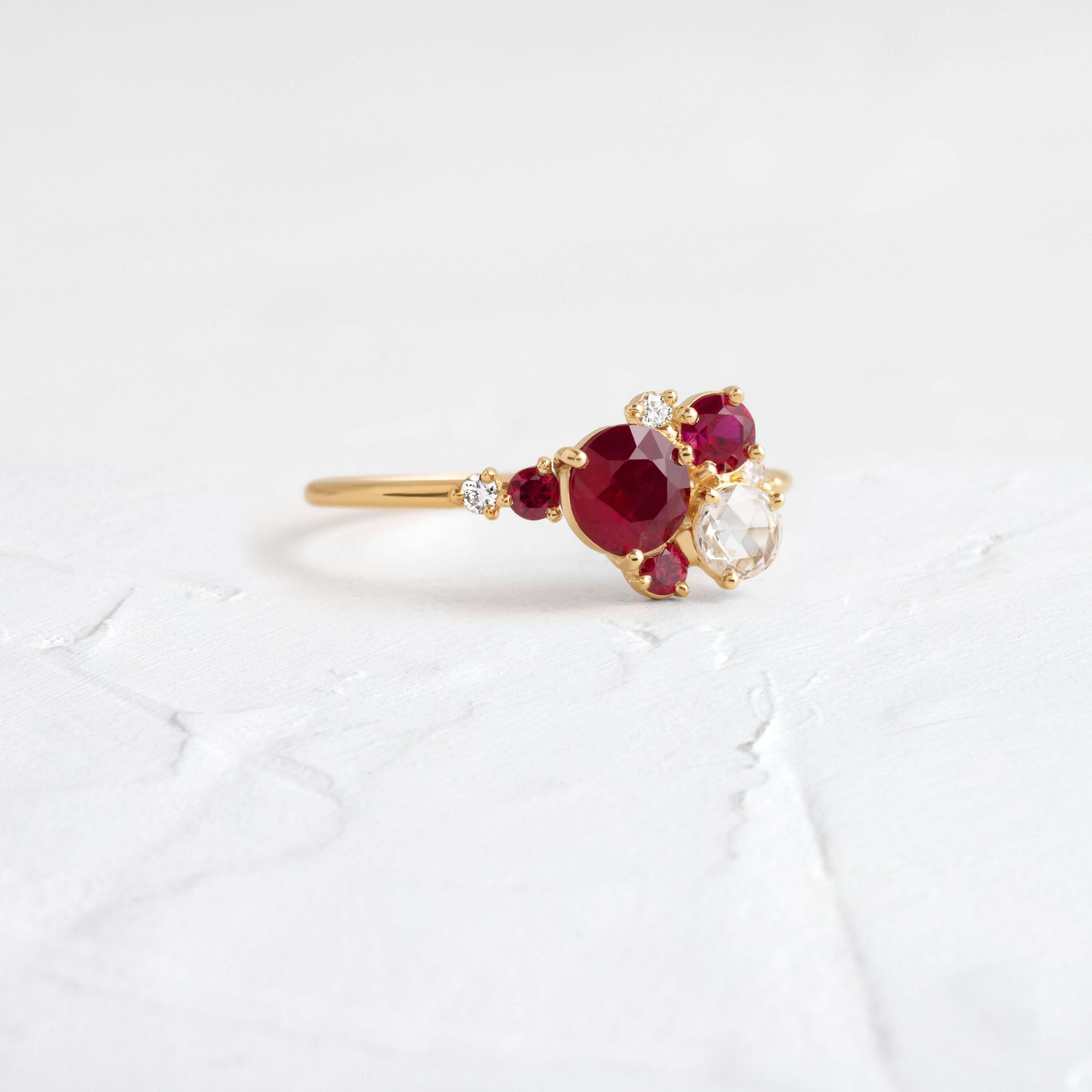 Ruby and Rose Cluster Ring | Melanie Casey Fine Jewelry