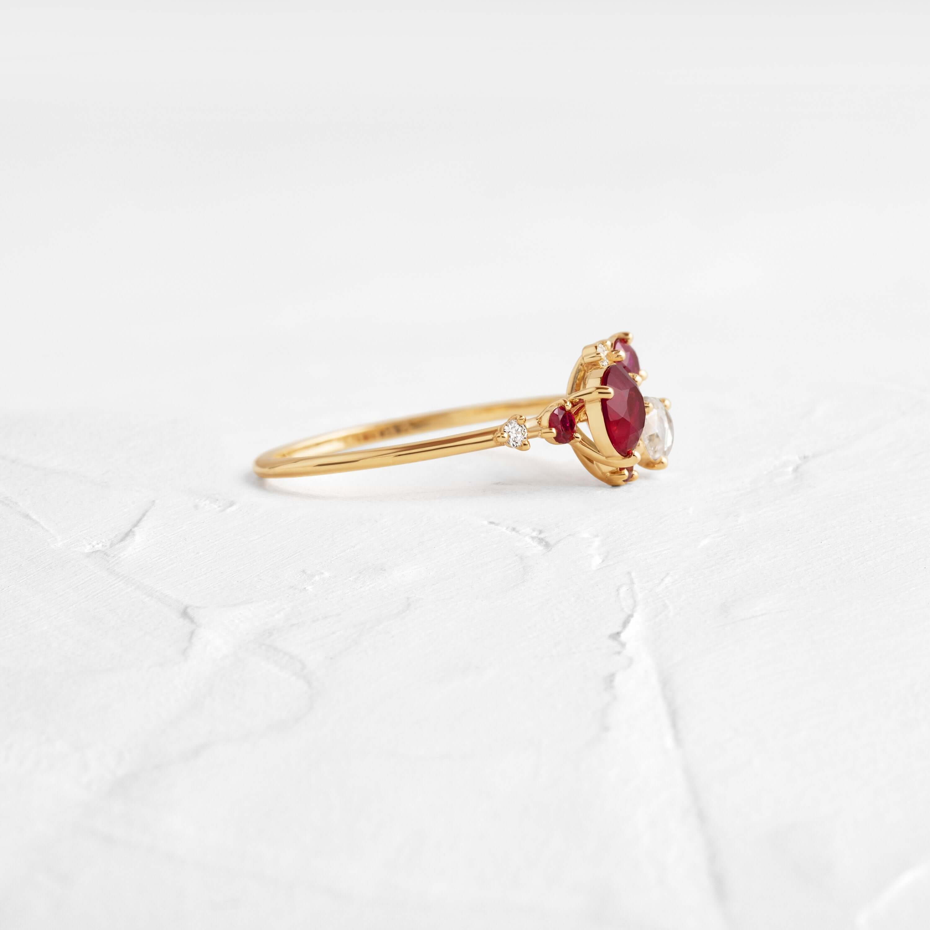 Ruby and Rose Cluster Ring | Melanie Casey Fine Jewelry