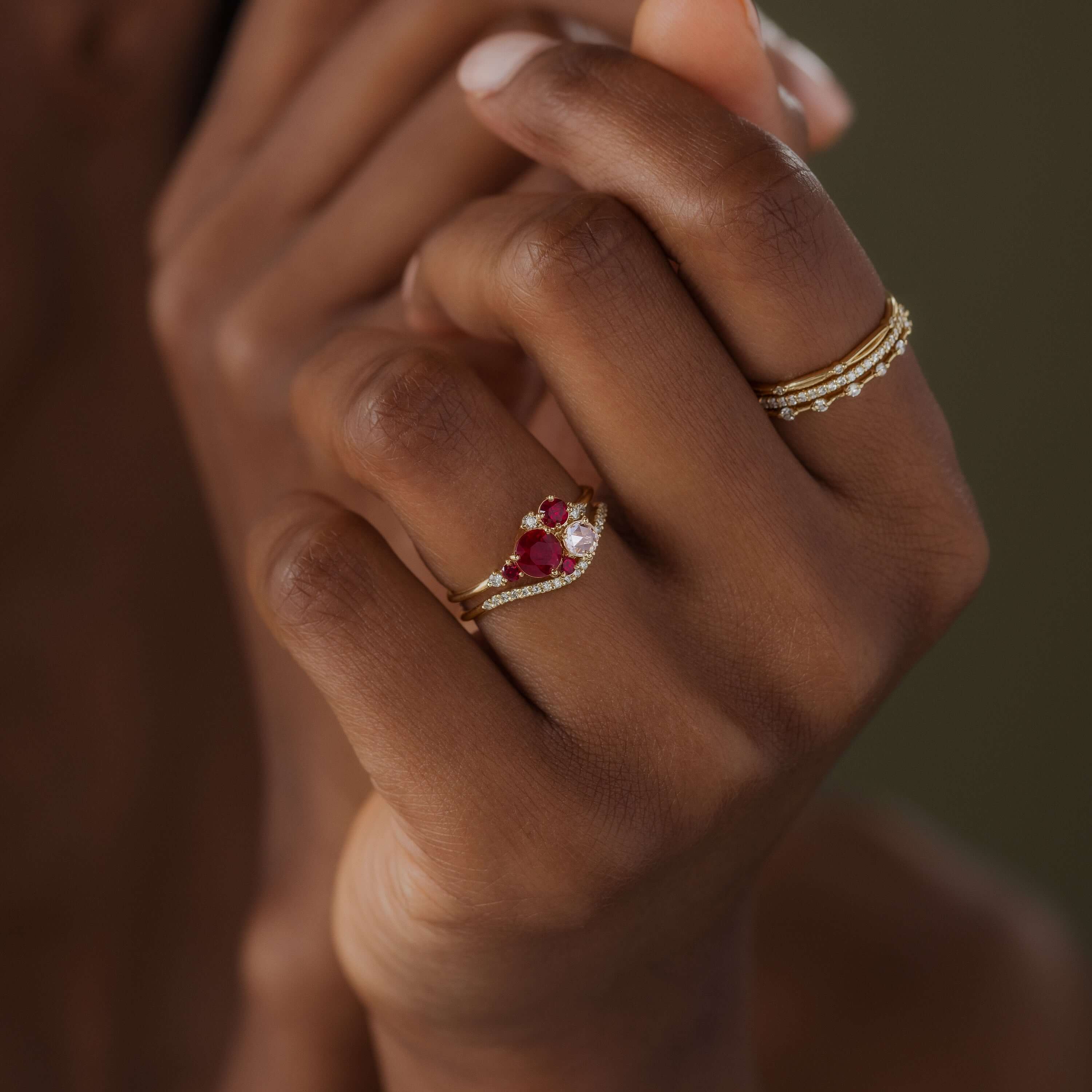 Ruby and Rose Cluster Ring | Melanie Casey Fine Jewelry