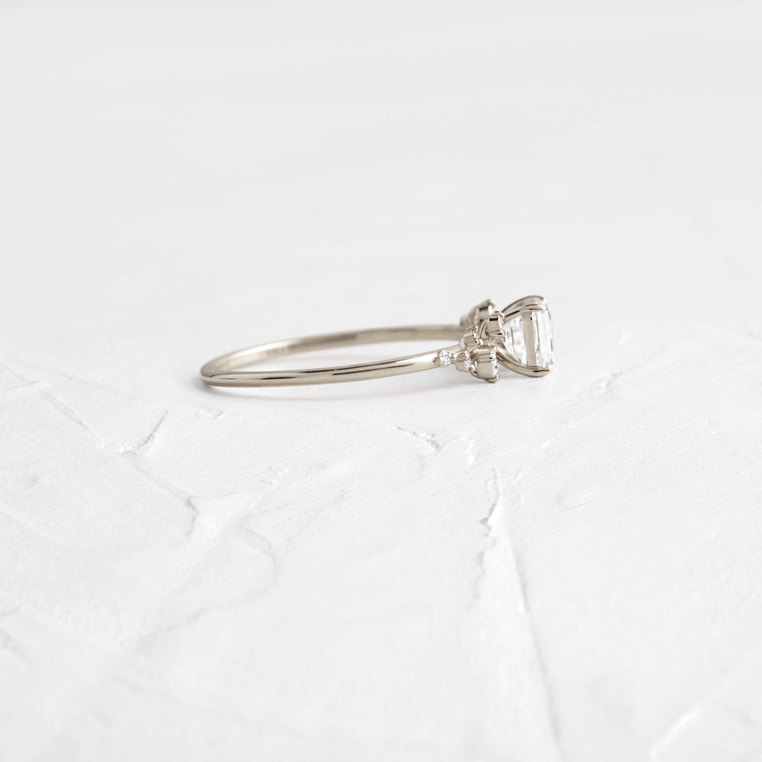 Snowdrift Ring - Asscher Cut Diamond Unique Engagement Ring – Melanie Casey