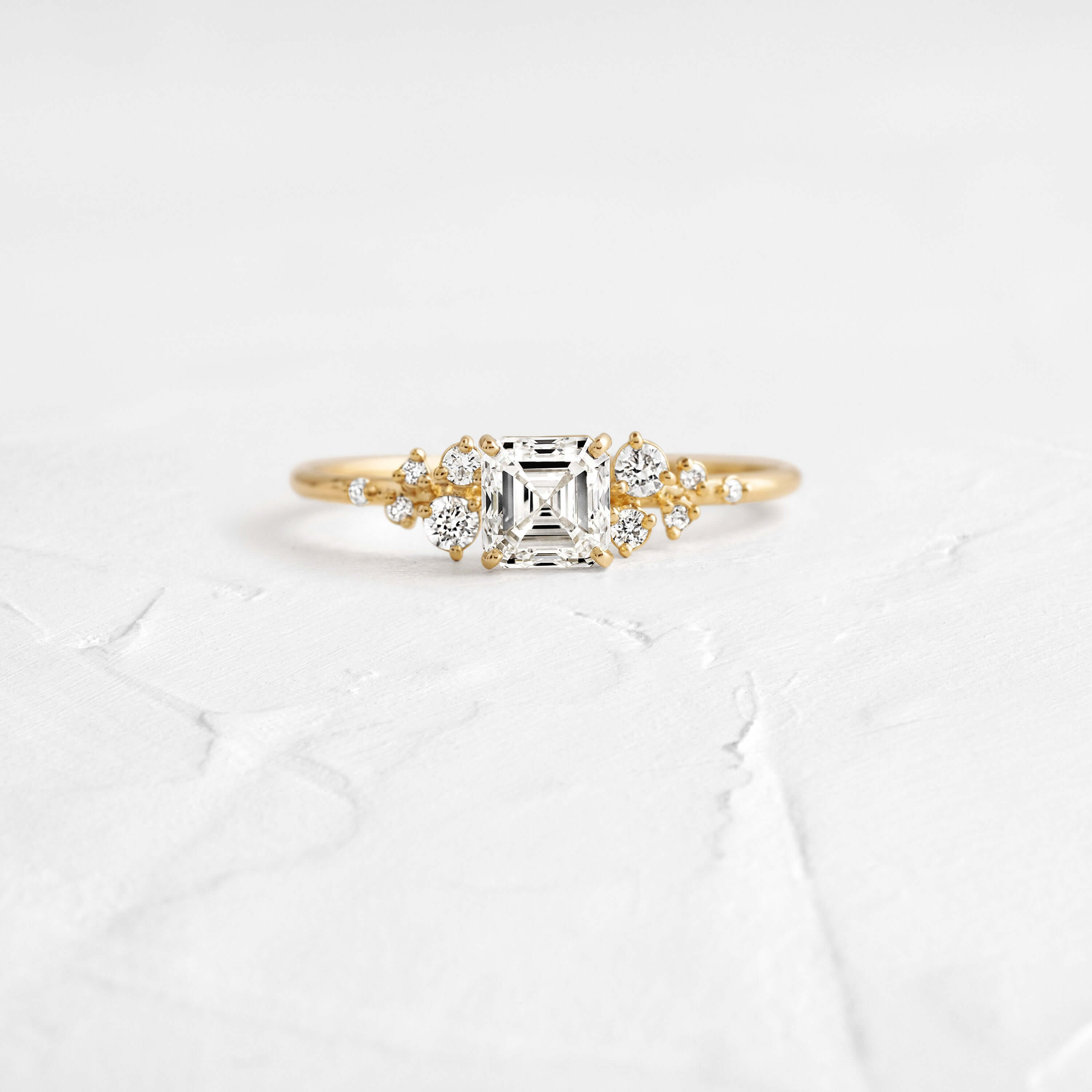 Snowdrift Ring - Asscher Cut Diamond Unique Engagement Ring – Melanie Casey