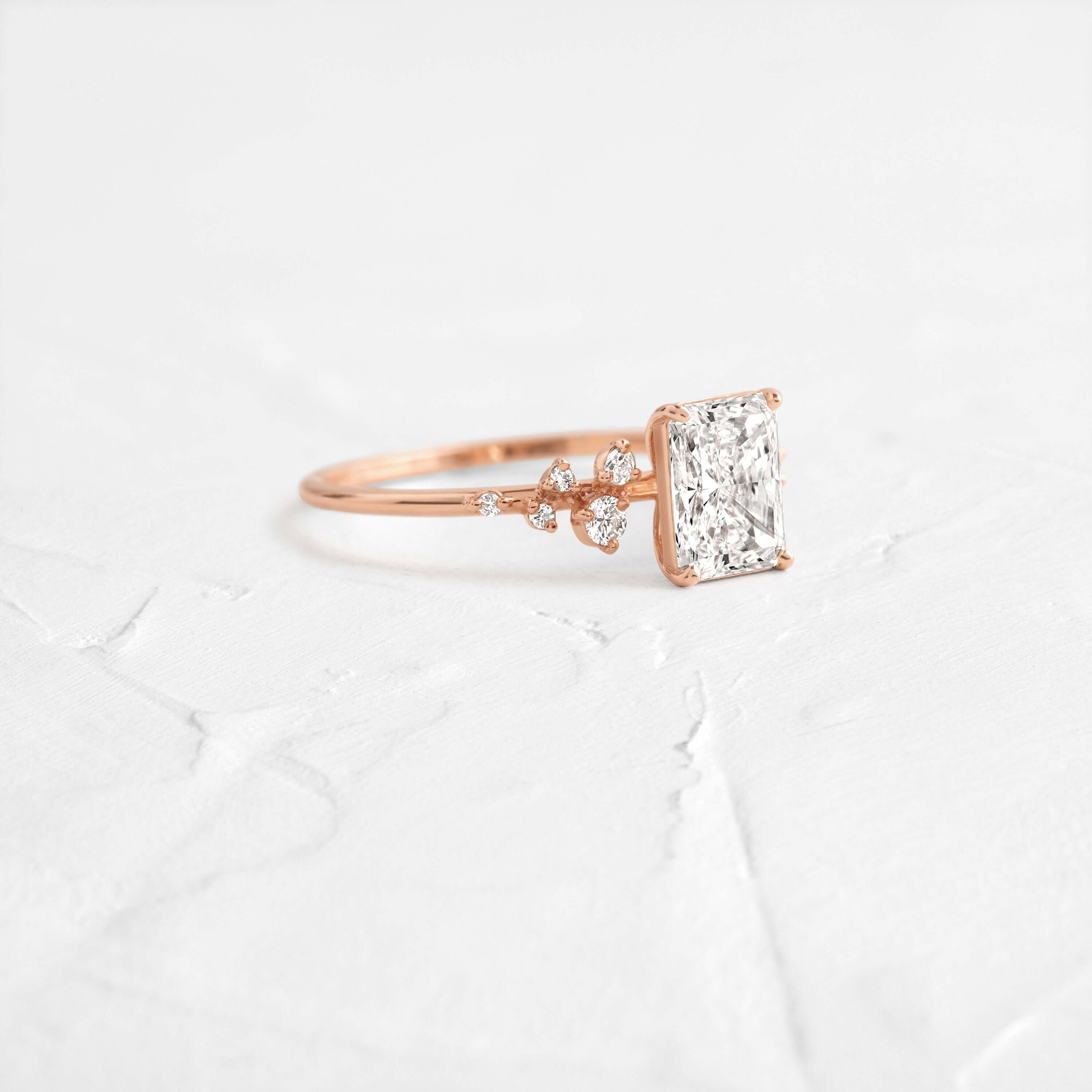 Snowdrift Ring with Radiant Cut Diamond by Melanie Casey