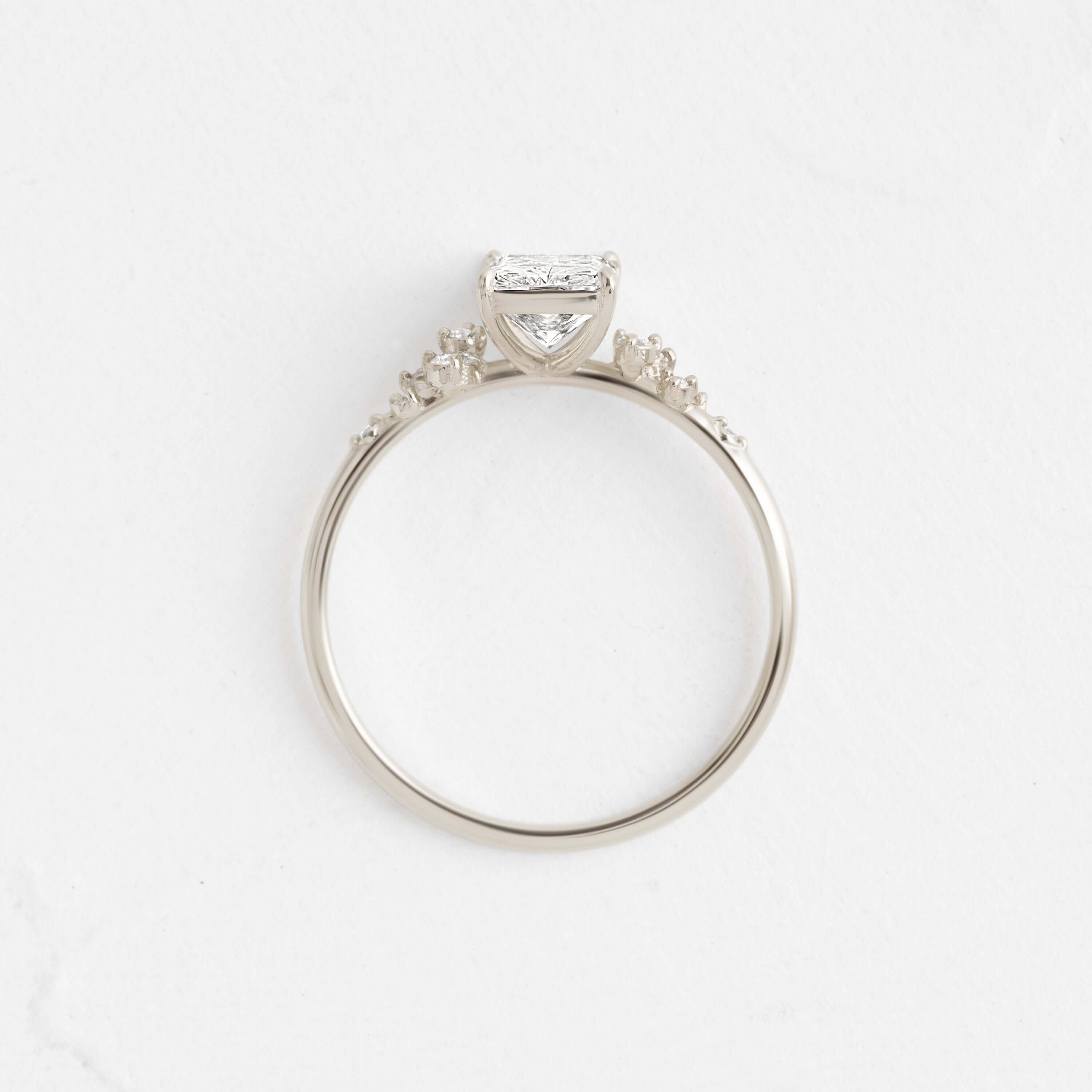 Snowdrift Ring with Radiant Cut Diamond by Melanie Casey