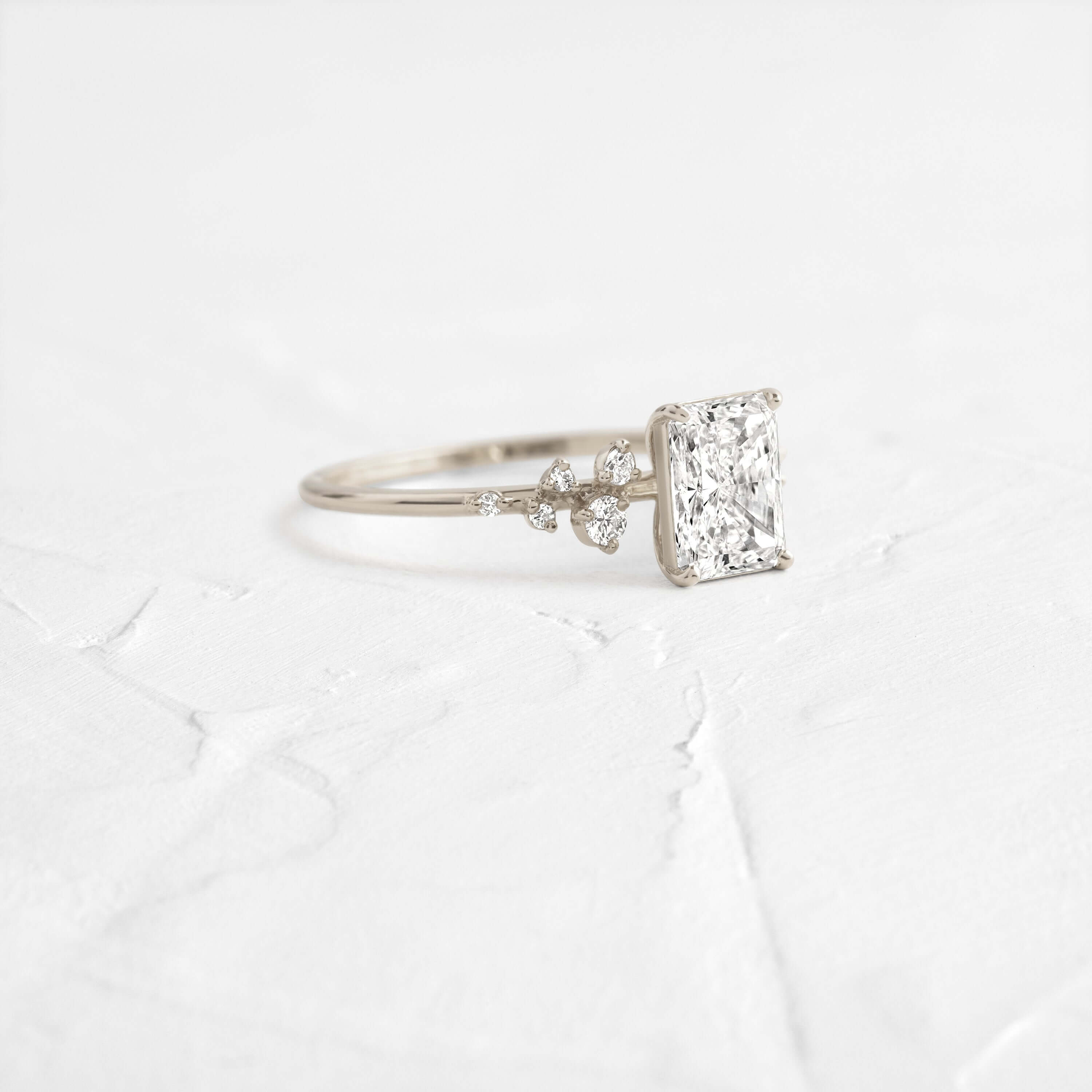 Snowdrift Ring with Radiant Cut Diamond by Melanie Casey