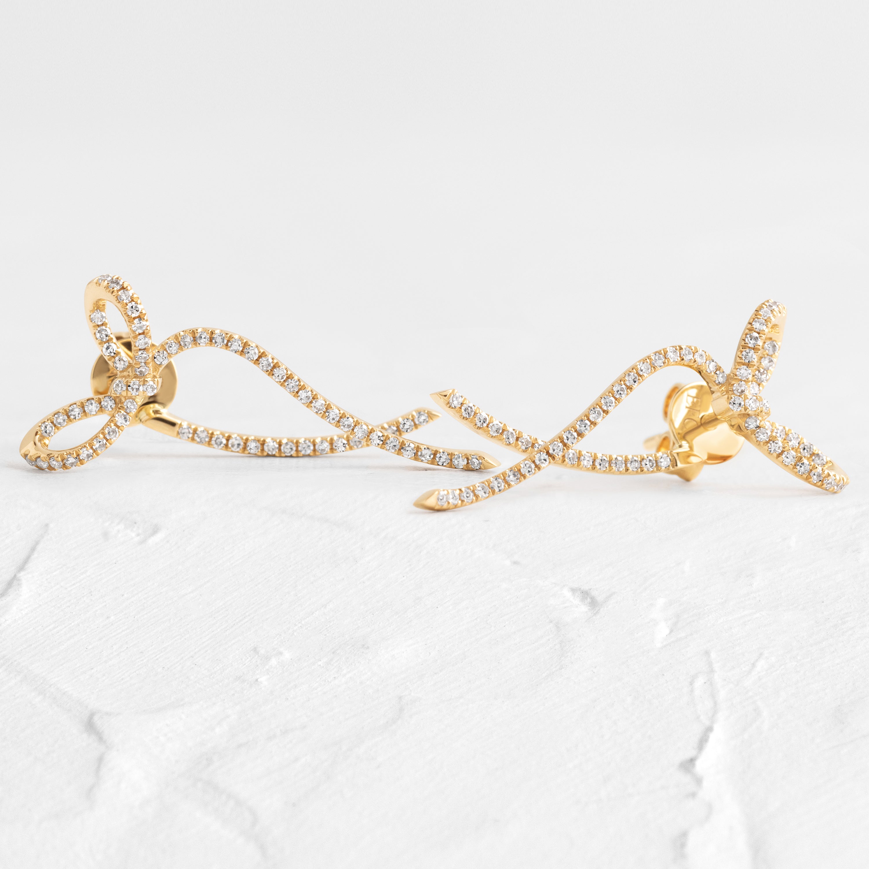 Diamond Bow Earrings - In Stock | EF Collection | Melanie Casey Fine ...