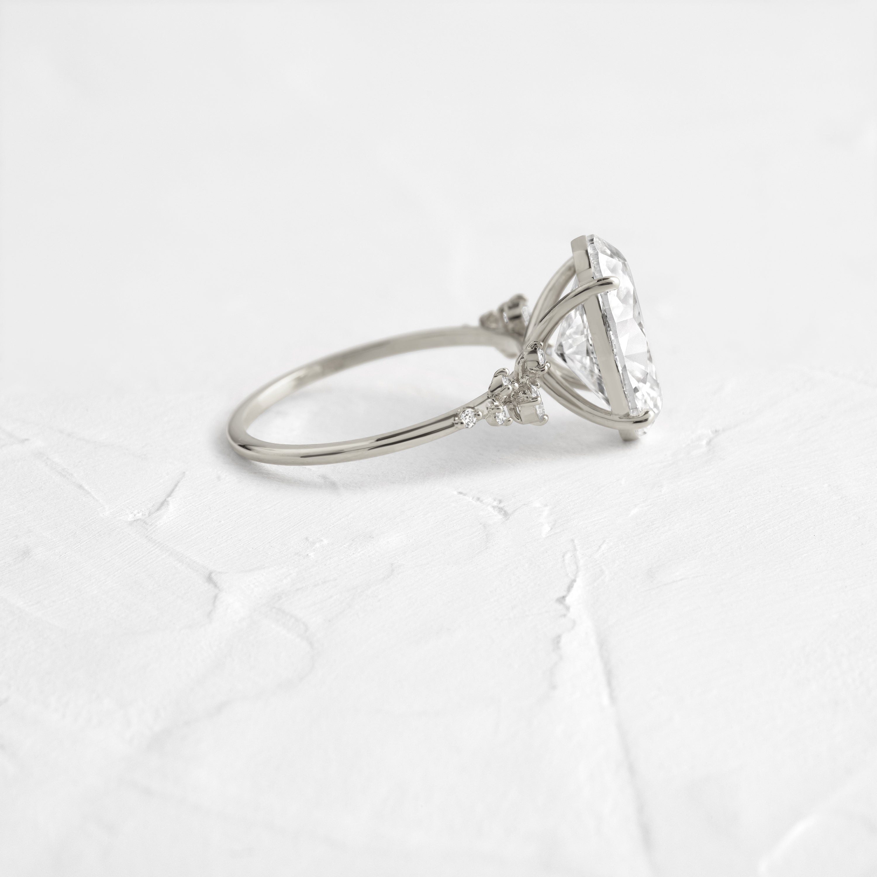 Snowdrift Ring in Oval Cut Diamond | Diamond Cluster Engagement Ring ...