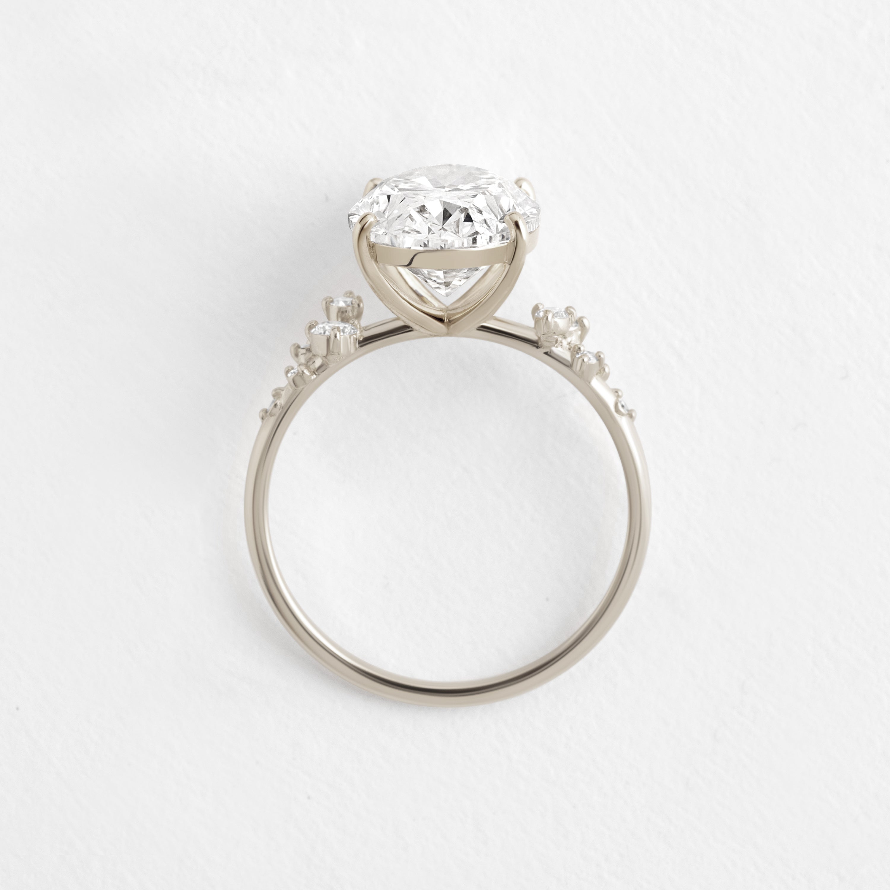 Snowdrift Ring in Oval Cut Diamond | Diamond Cluster Engagement Ring ...