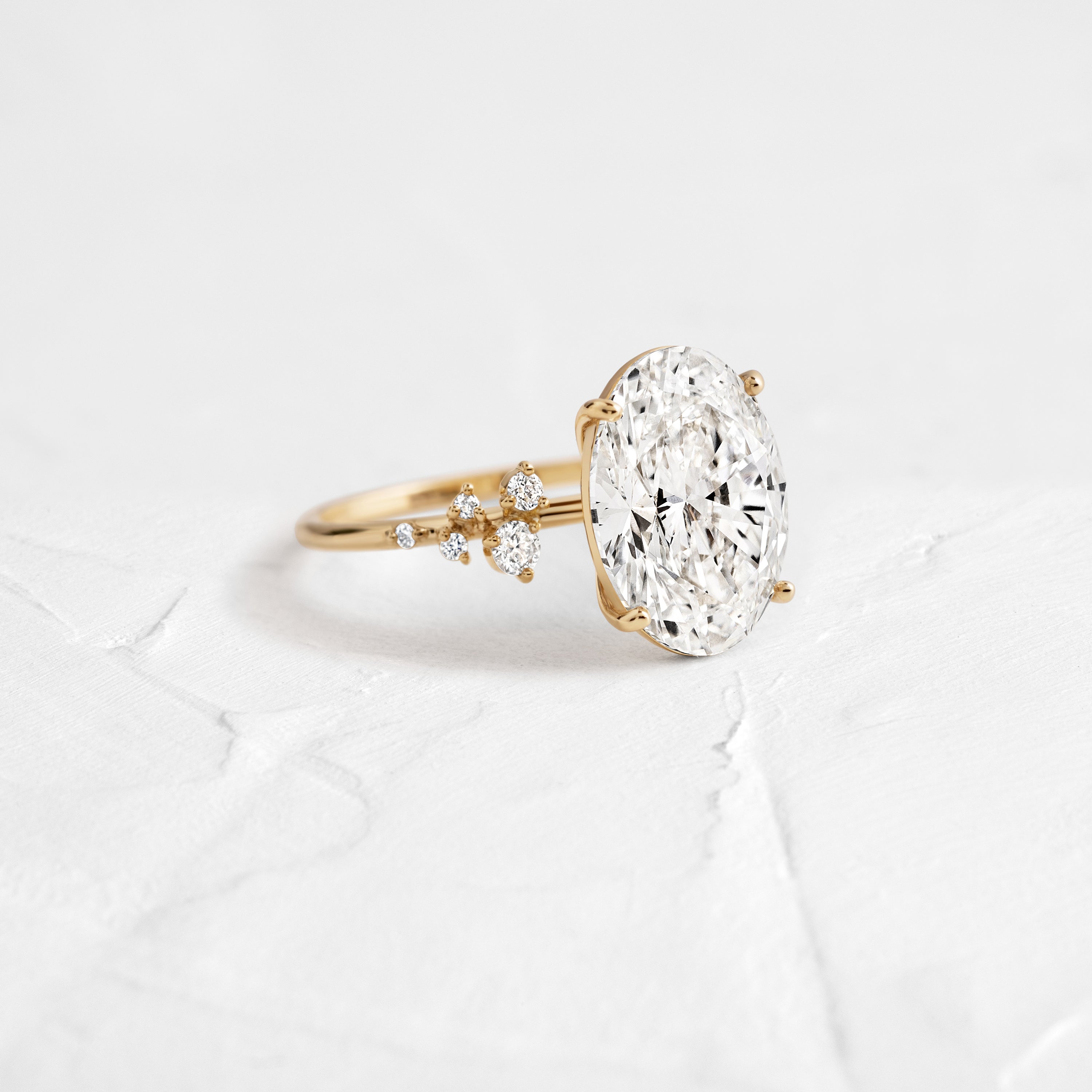 Snowdrift Ring in Oval Cut Diamond | Diamond Cluster Engagement Ring ...
