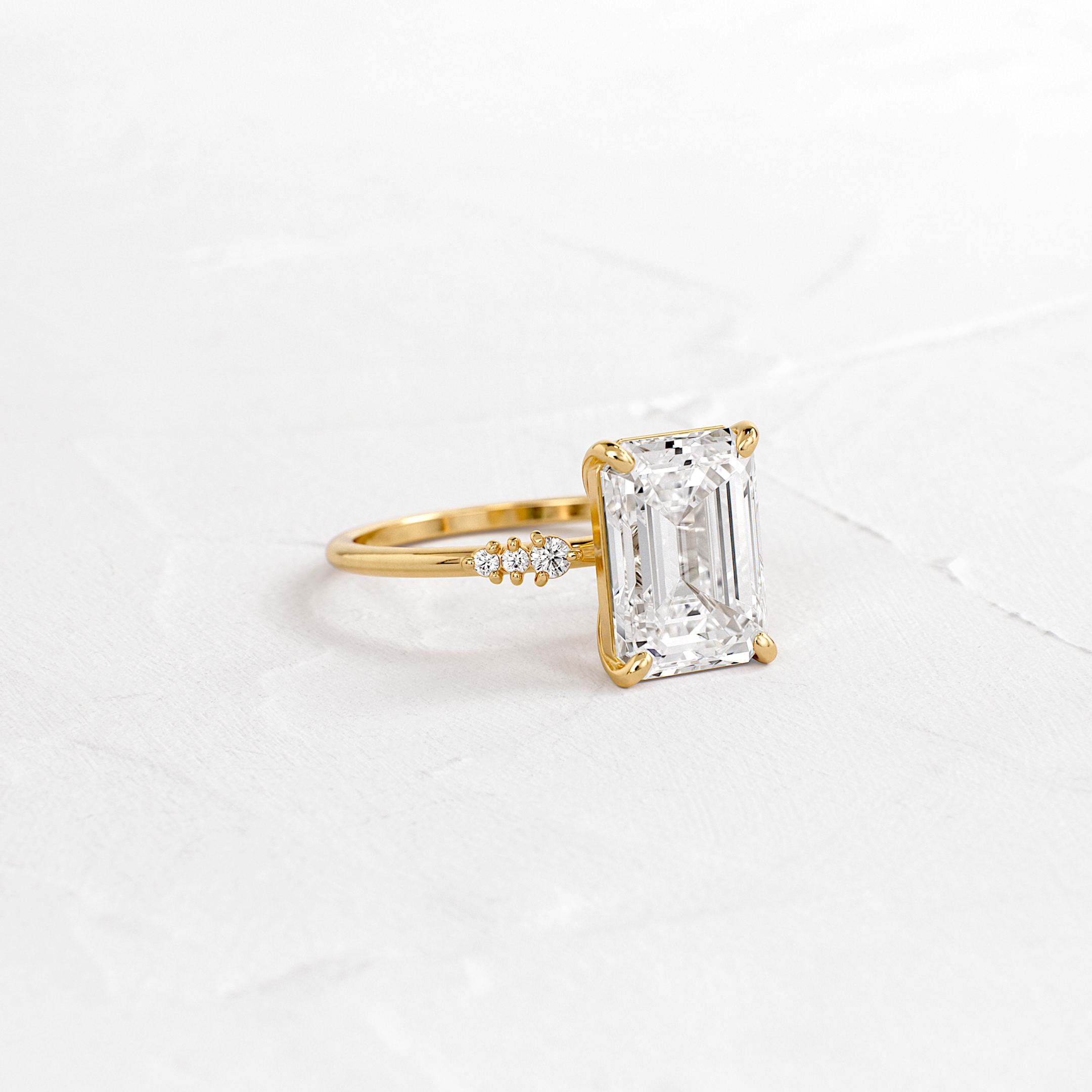 Poppy Seed Ring, Emerald Cut | Handcrafted Diamond Engagement Ring ...