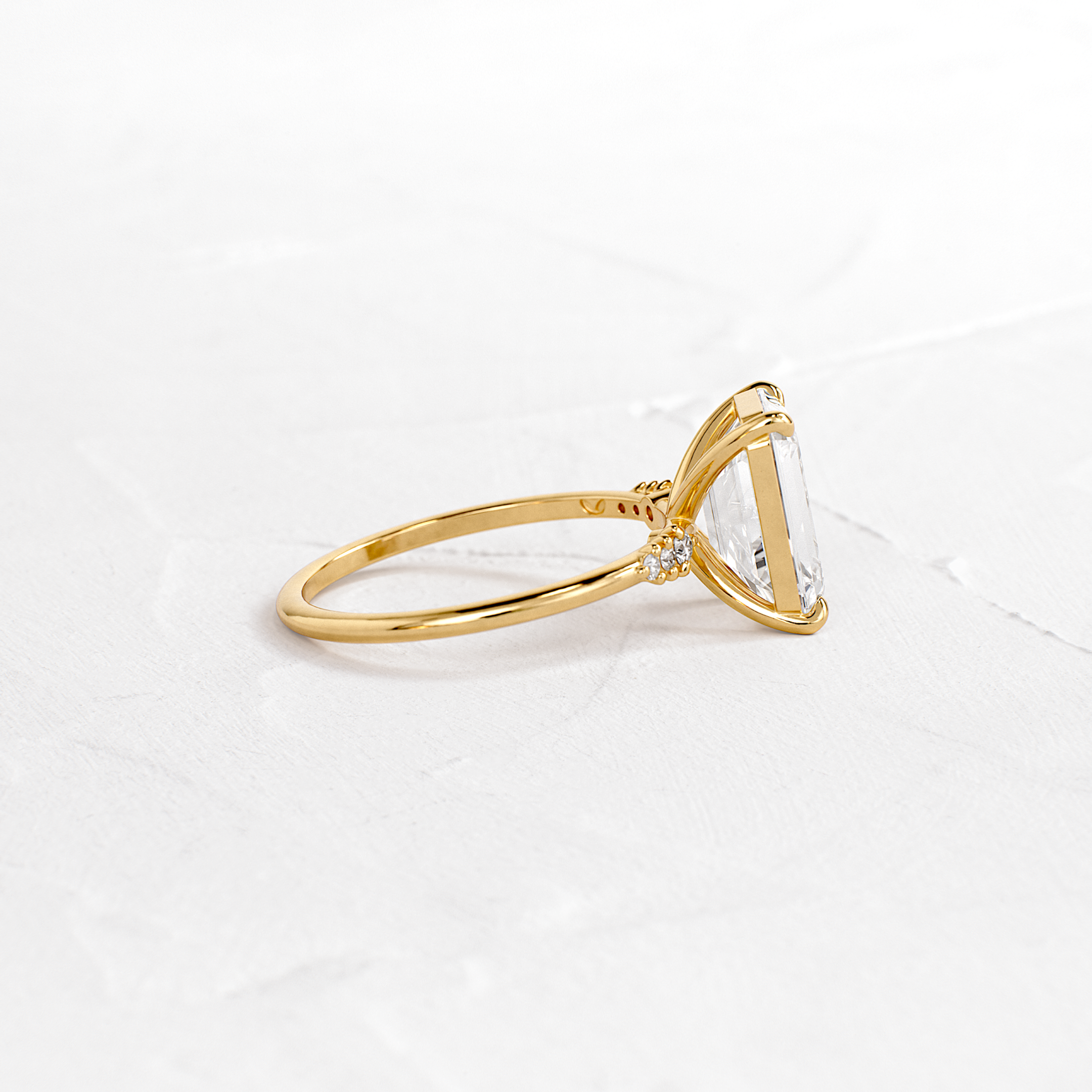 Poppy Seed Ring, Emerald Cut | Handcrafted Diamond Engagement Ring ...