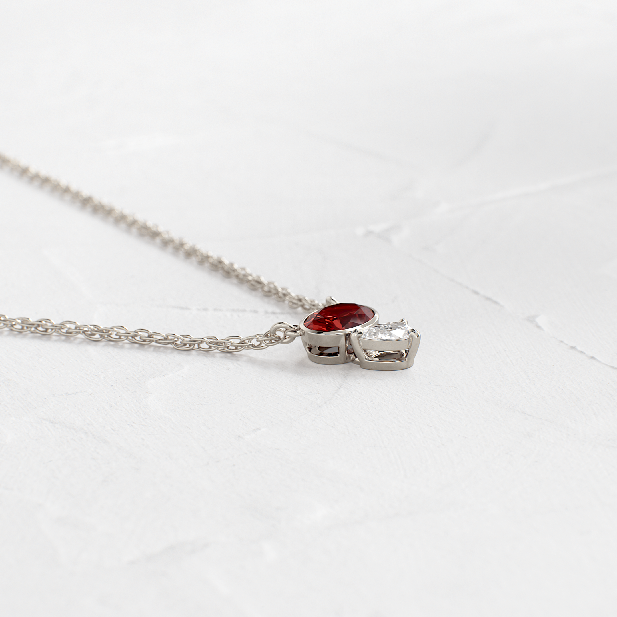 simple garnet necklace