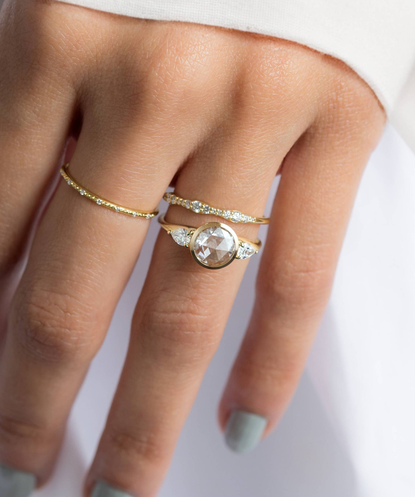 Wedding Band Styling Inspiration for a Bezel Set Engagement Ring – Melanie Casey