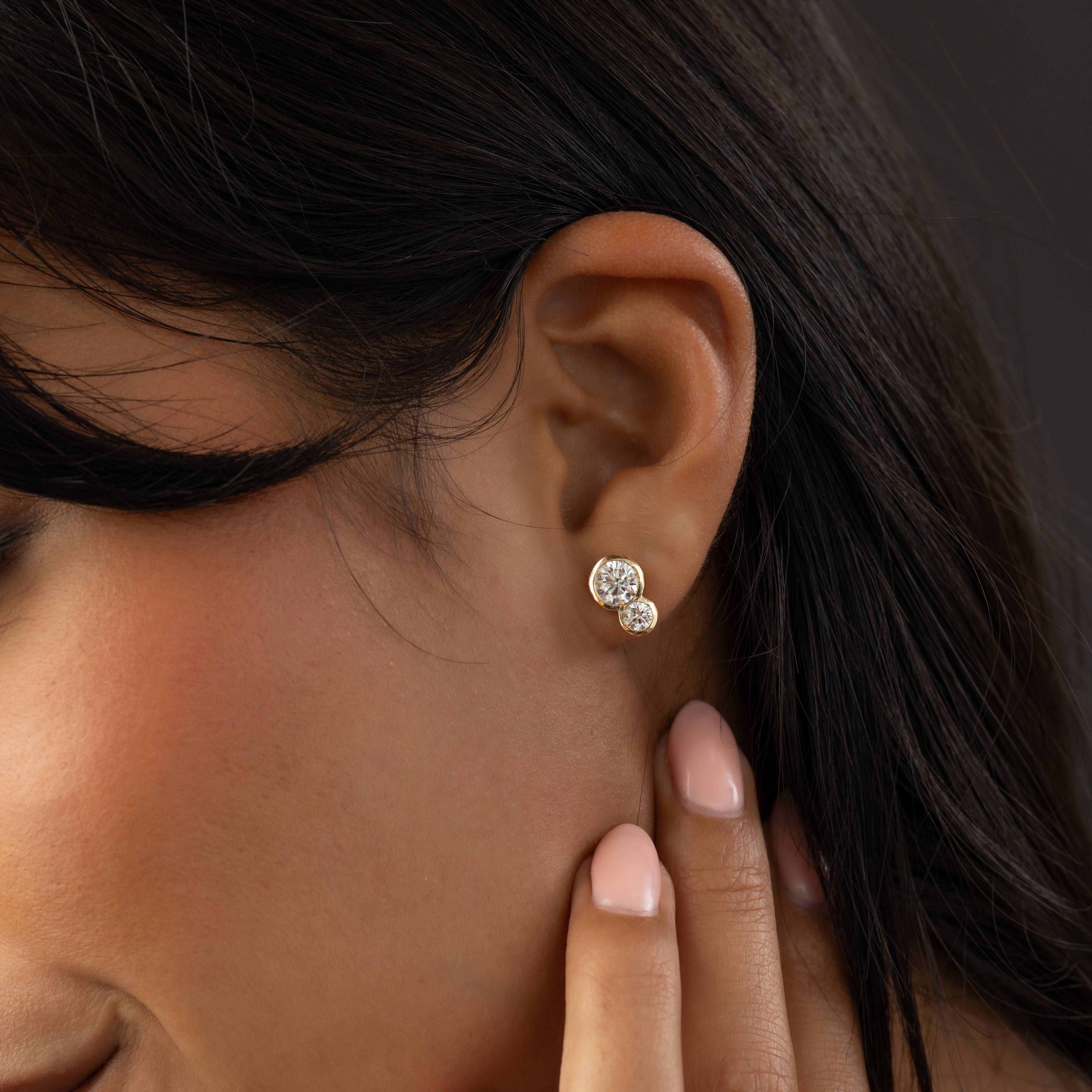 Duet Round Studs - In Stock | Melanie Casey Fine Jewelry