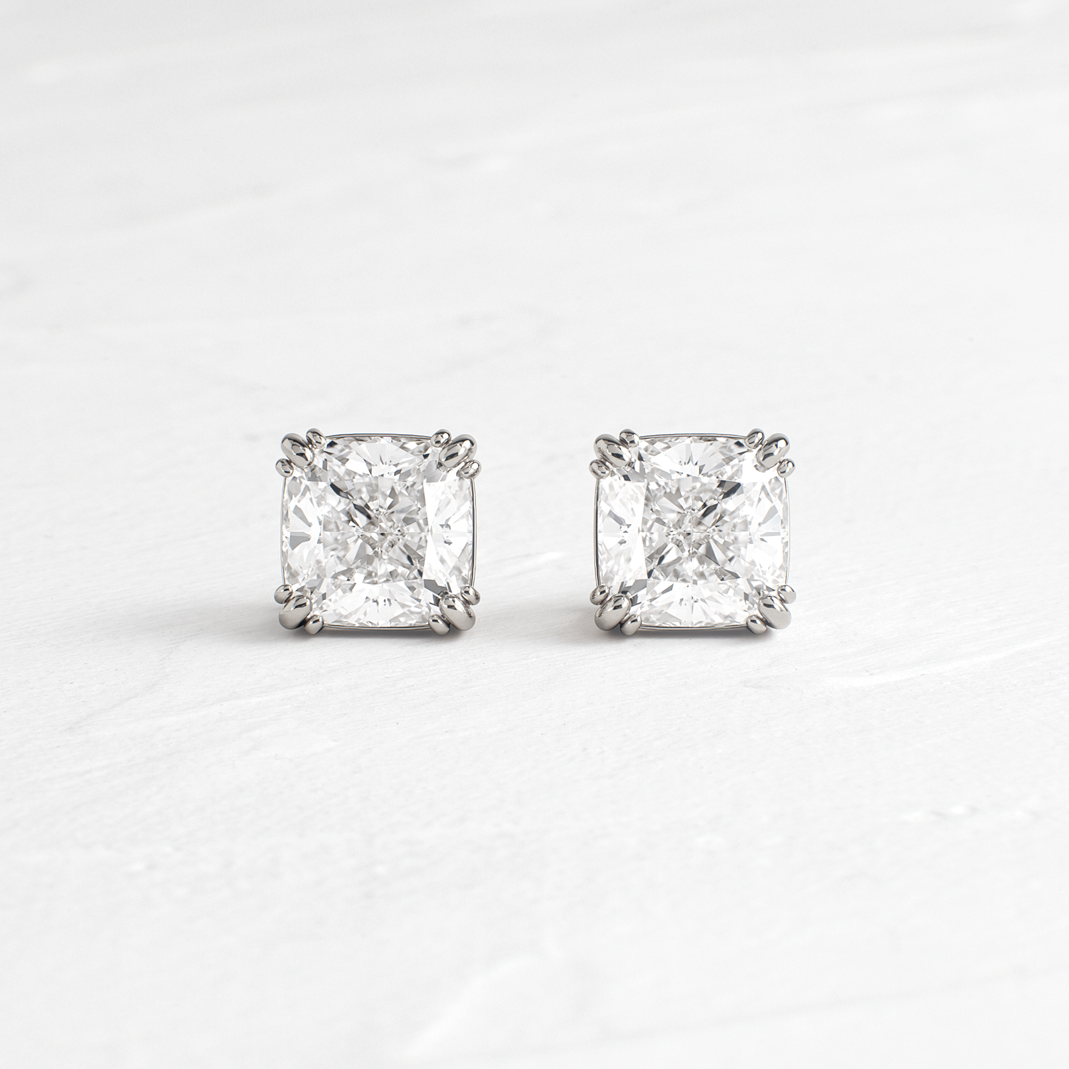 flat square diamond studs