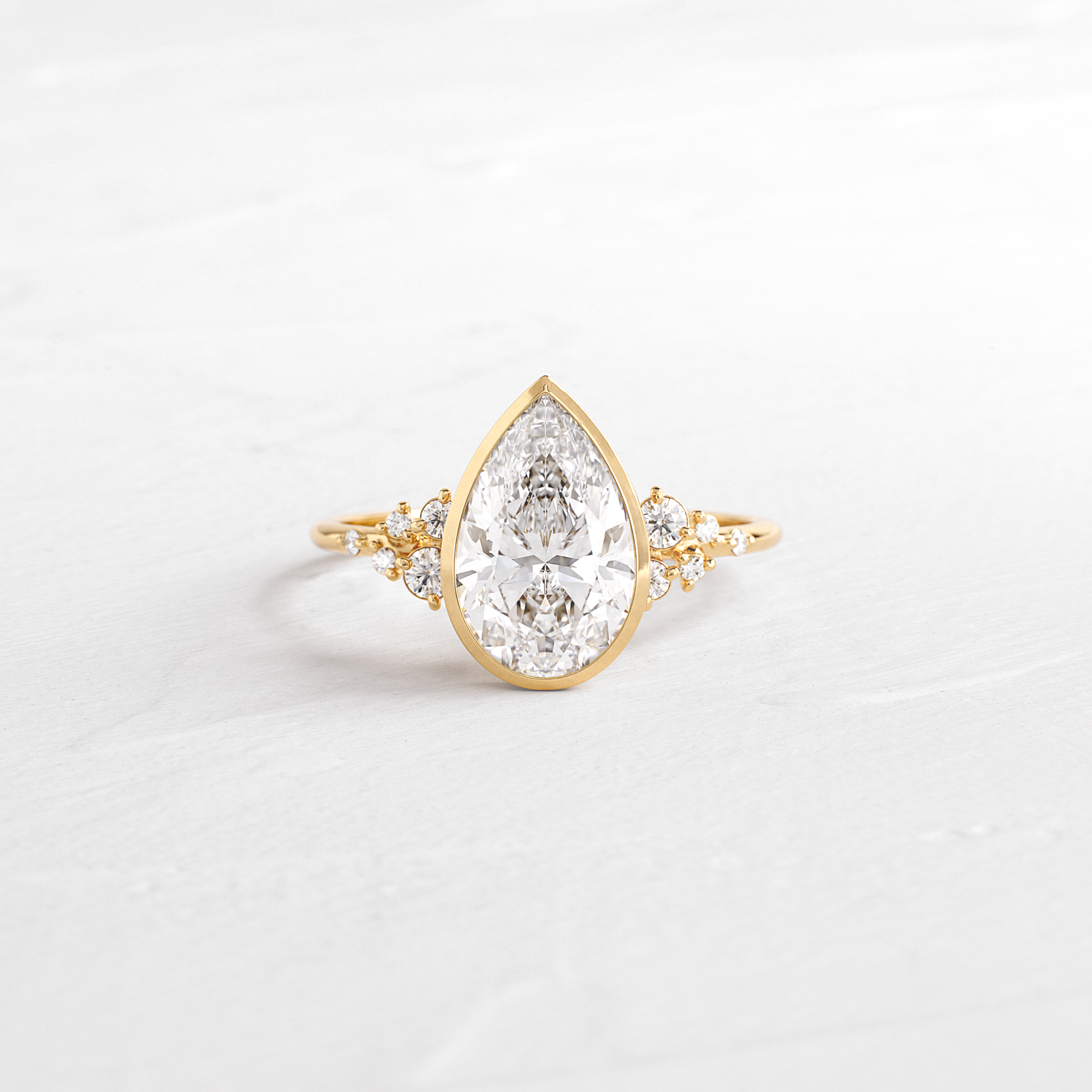 Bezel Snowdrift Ring, Pear Cut | Melanie Casey Jewelry