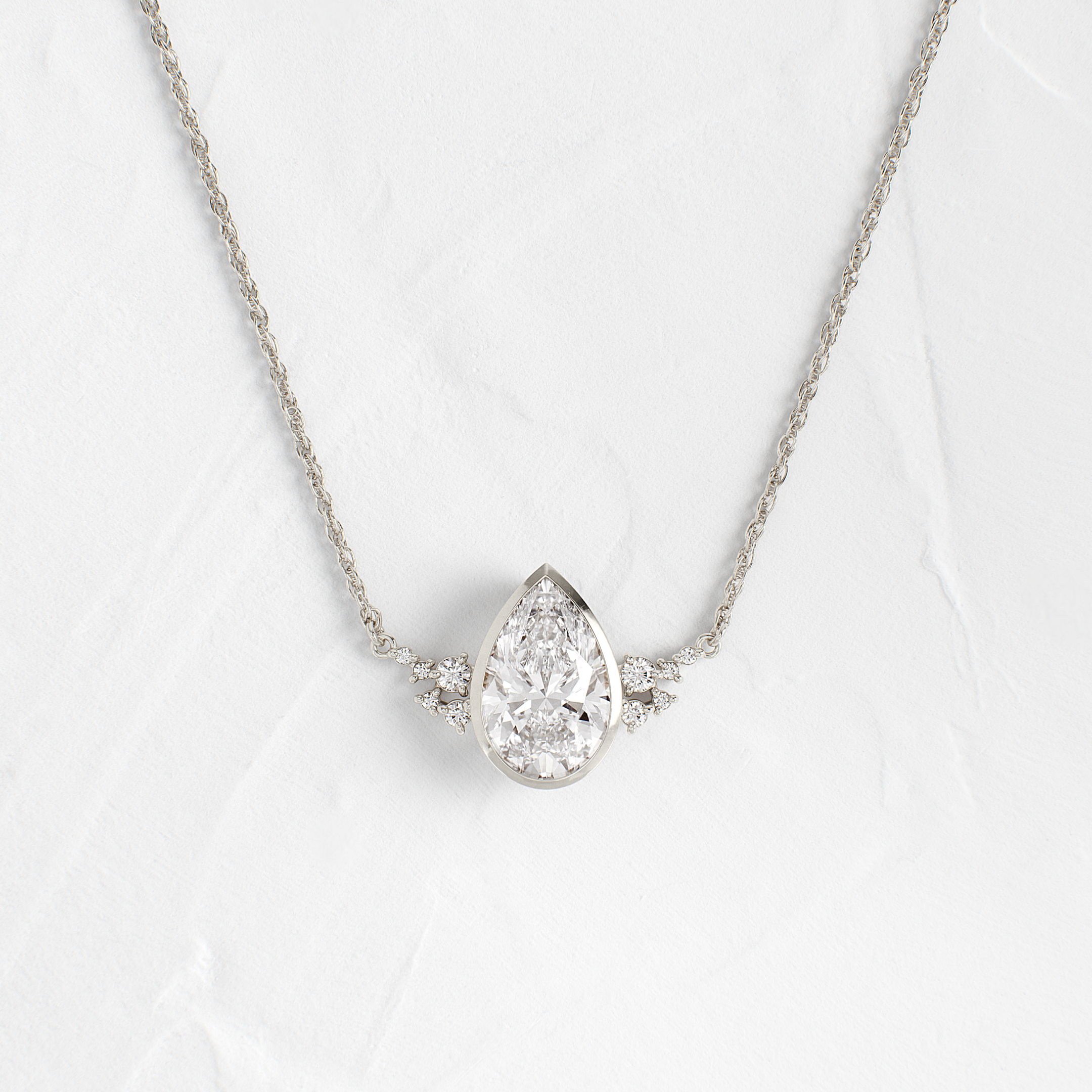 Bezel Snowdrift Necklace, Pear Cut | Melanie Casey