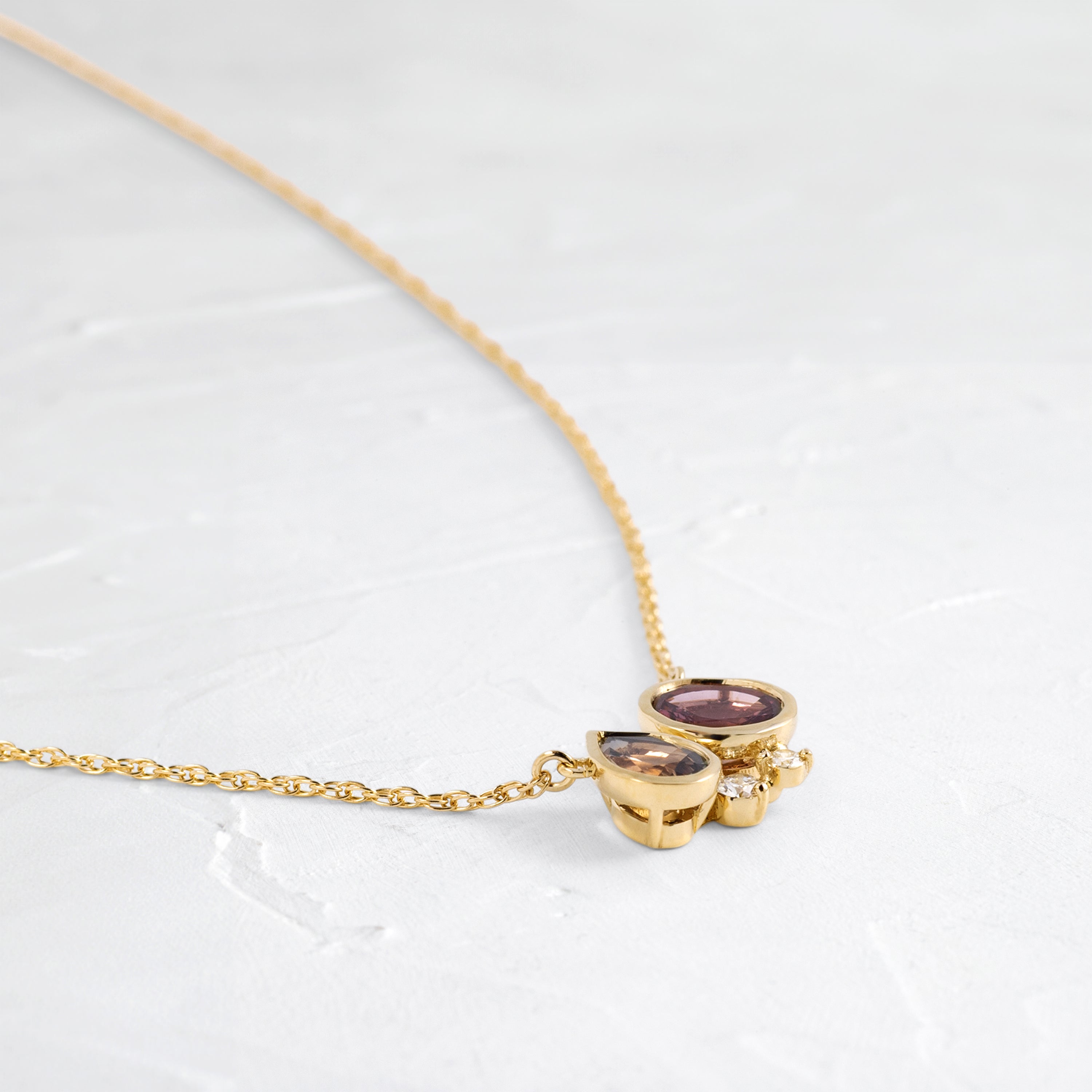 Tandem Necklace in Warm Sapphire | Melanie Casey Jewelry