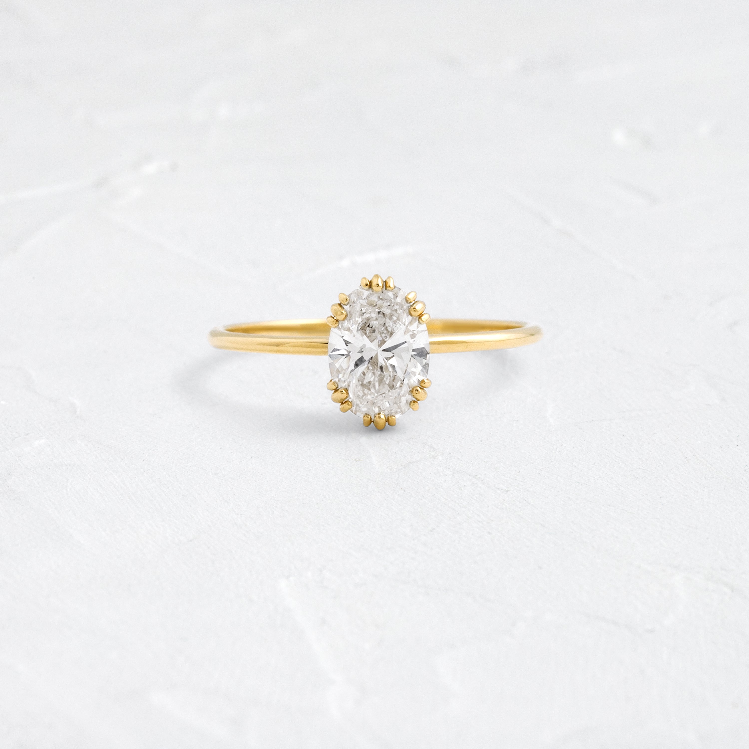 Threaded Ring, 1.04ct. Lab-Grown Oval Cut | Melanie Casey Fine Jewelry
