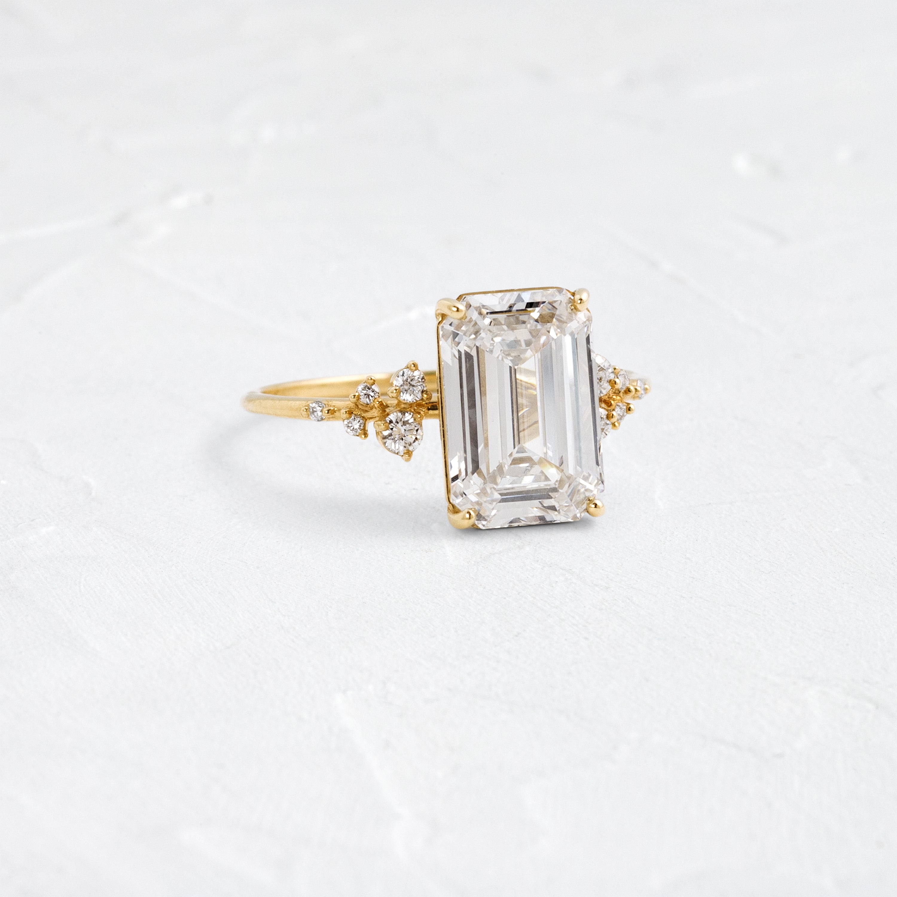 Snowdrift Ring, 3.28ct. Lab-Grown Emerald Cut | Melanie Casey Fine Jewelry