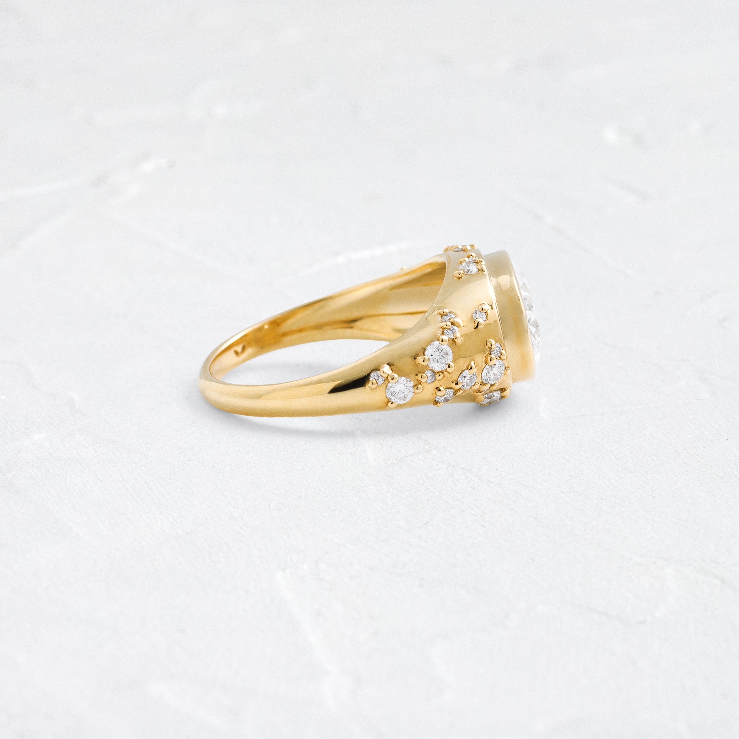 Astral Diamond Signet Ring, Oval Cut | Melanie Casey Fine Jewelry