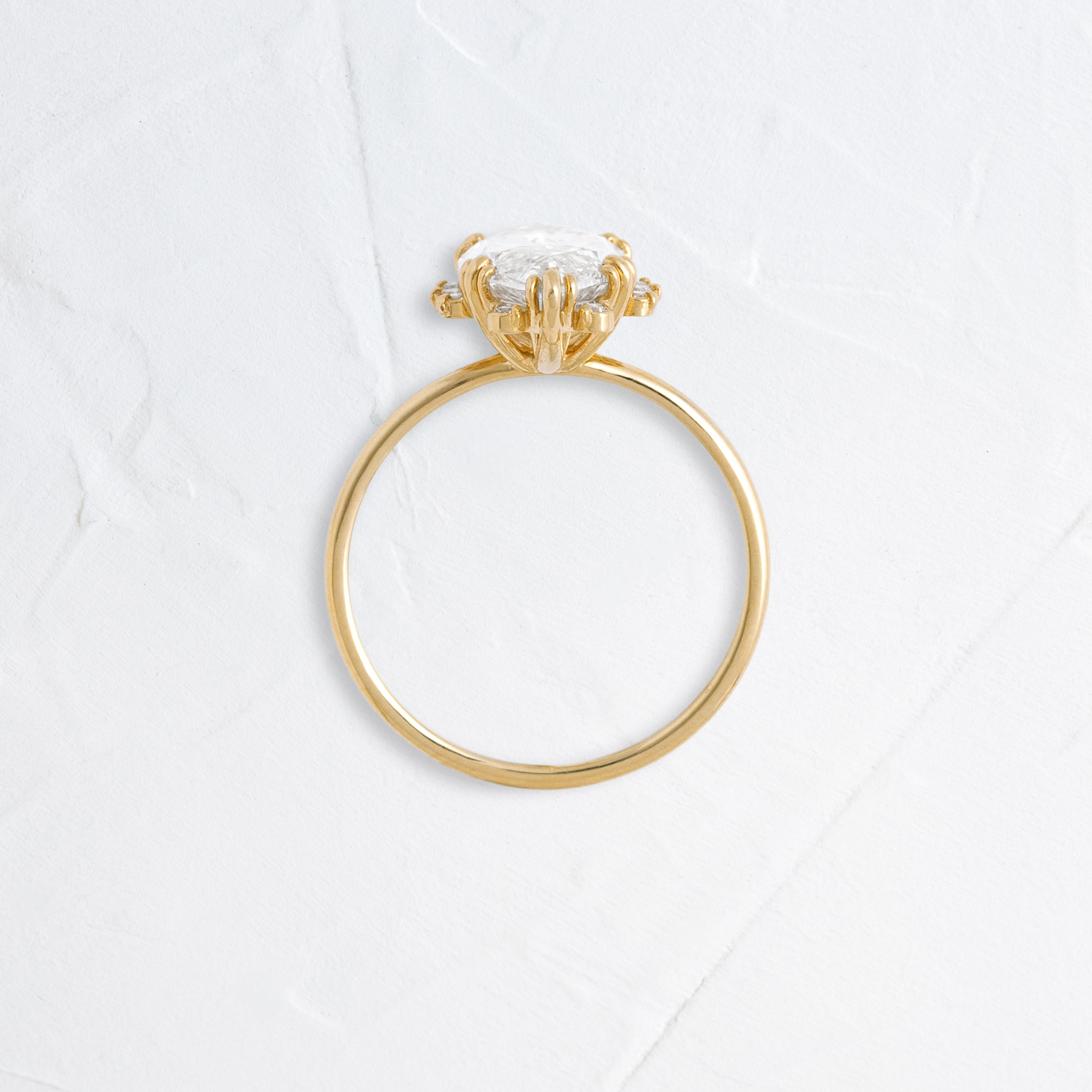 Threaded Ring with Halo, 3.05ct. Lab-Grown Marquise Cut | Melanie Casey ...