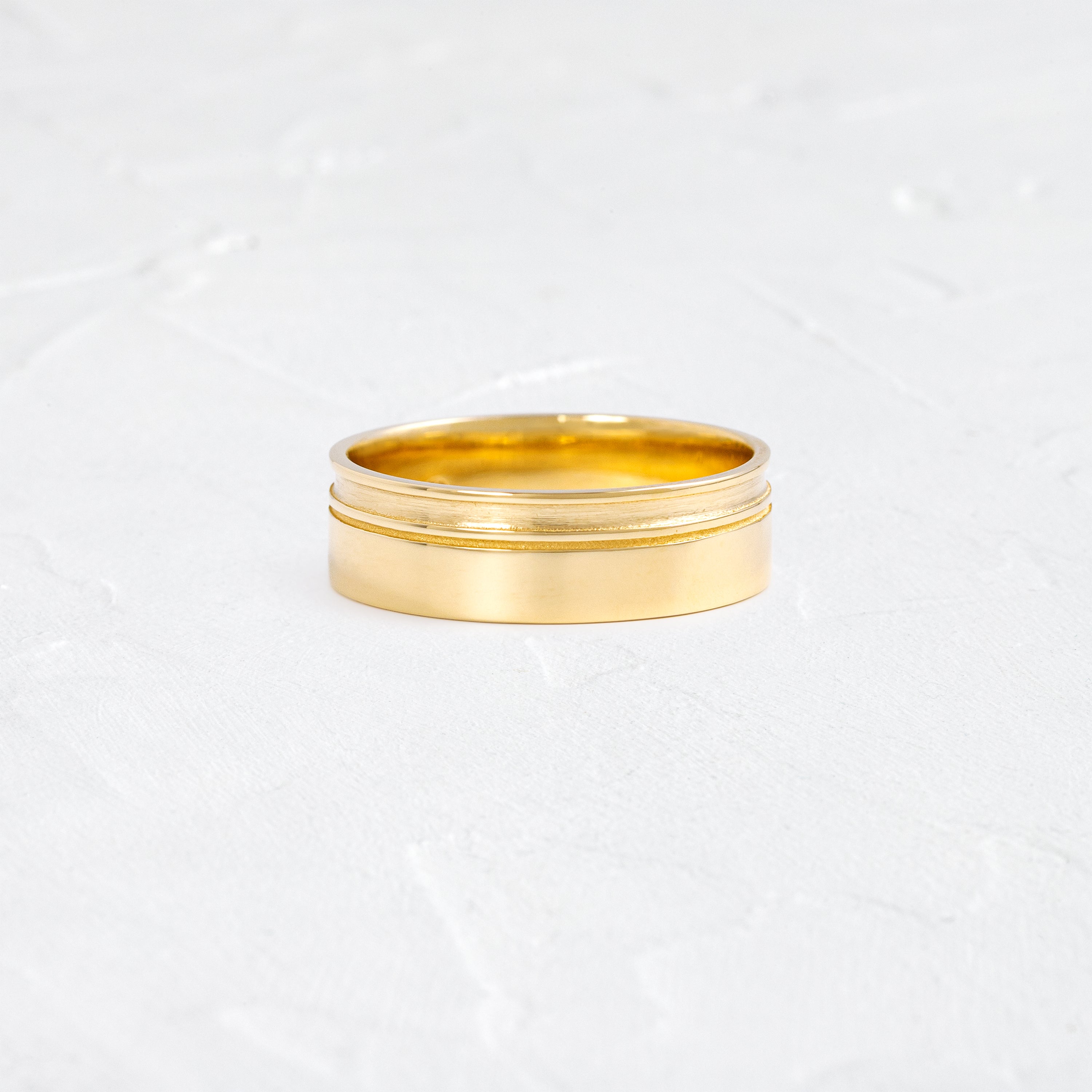 Double Sideline Band | Gold Men's Wedding Band from Melanie Casey