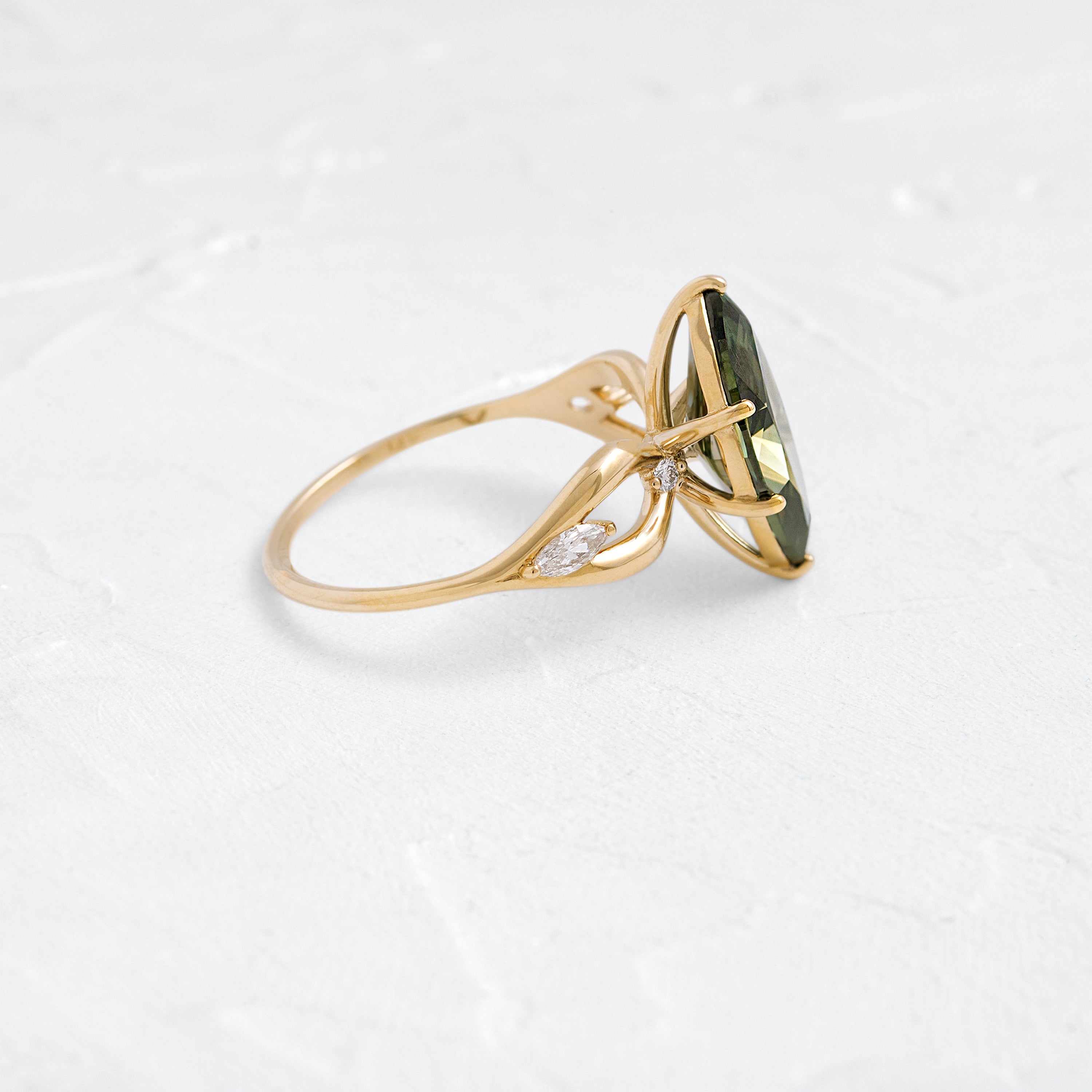 Divination Ring, Lab-Grown Deep Green Diamond | Melanie Casey Jewelry