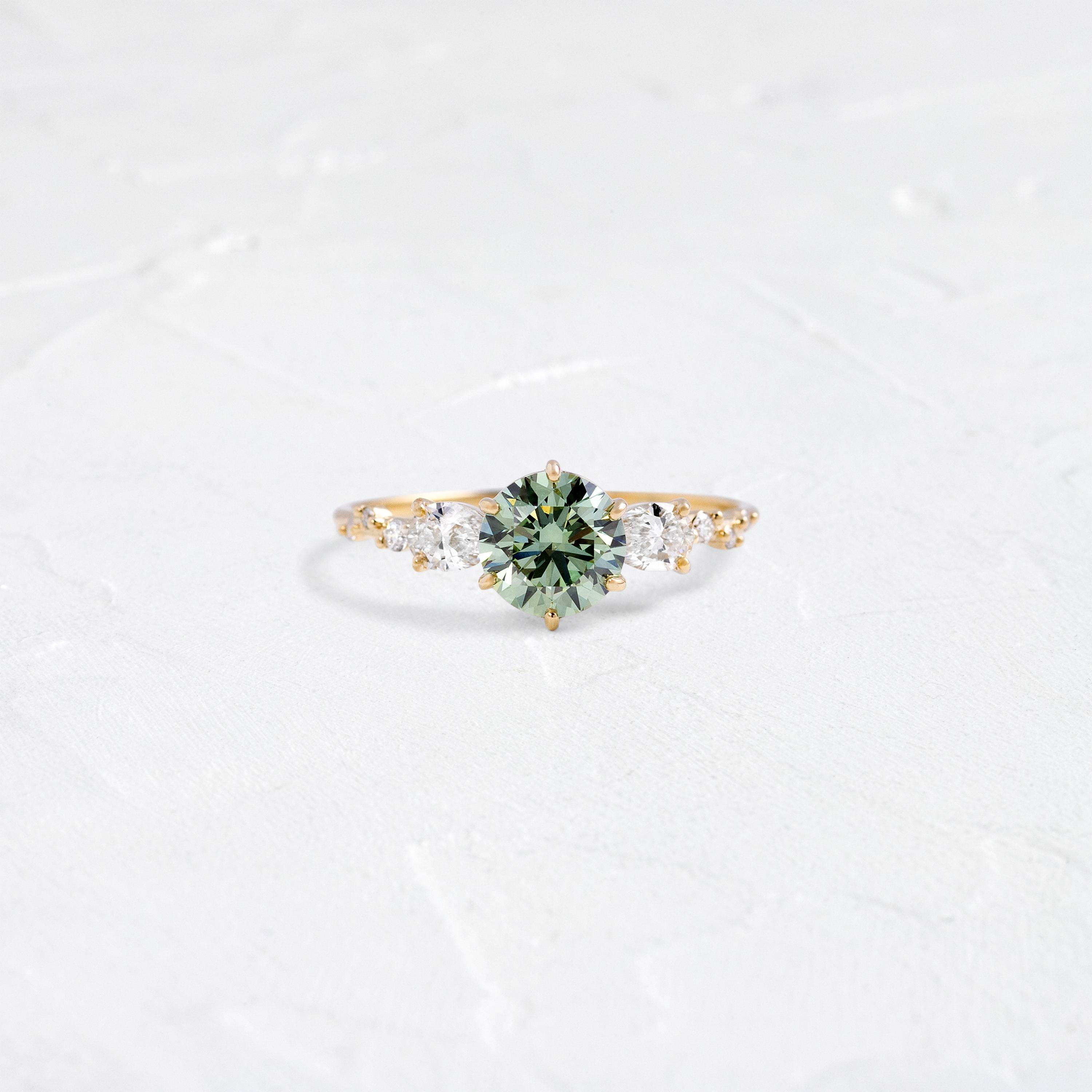 Wingspan Ring, 1ct. Lab-Grown Green Diamond | Melanie Casey Fine Jewelry