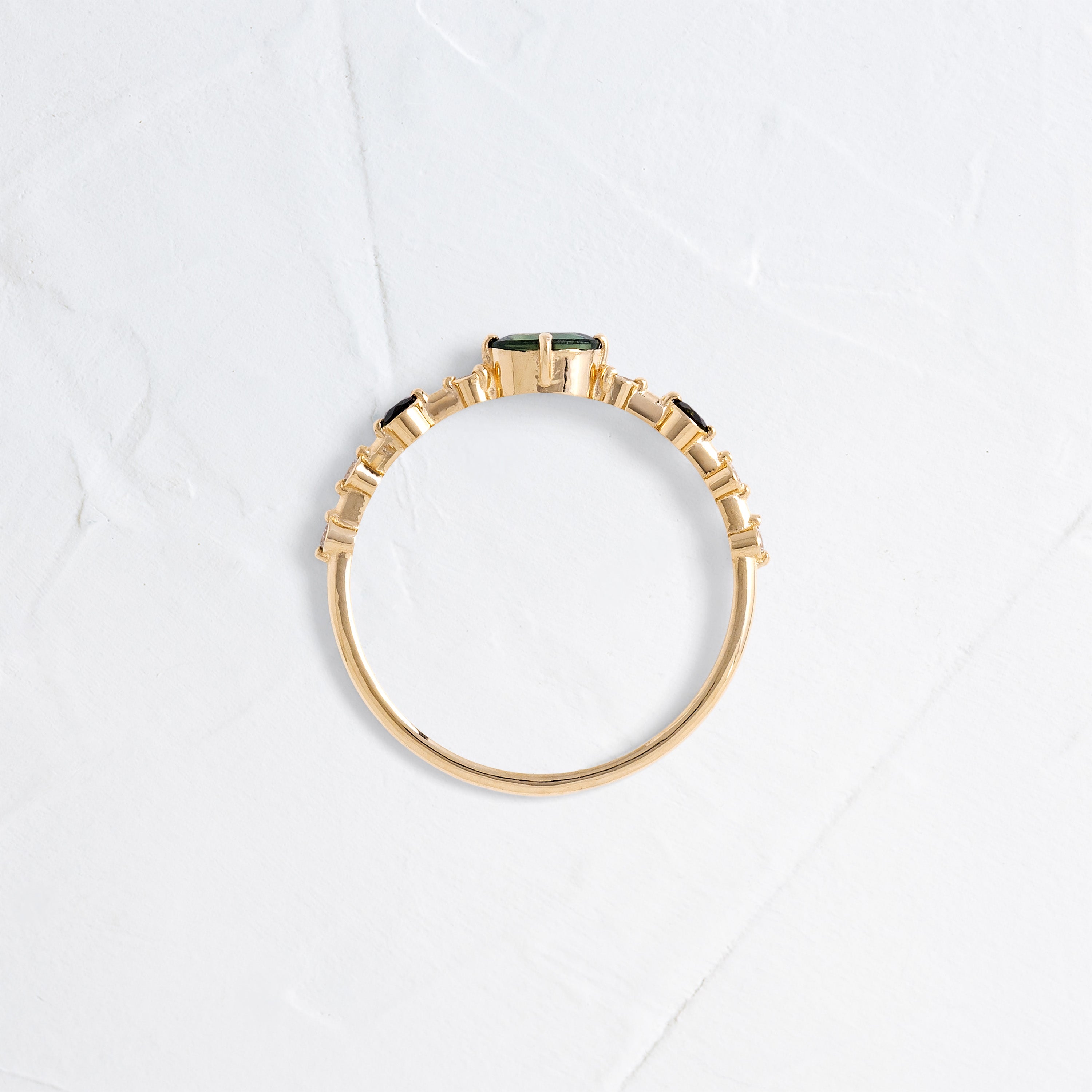 Scattered Distance Band, Deep Green Sapphire | Melanie Casey Jewelry