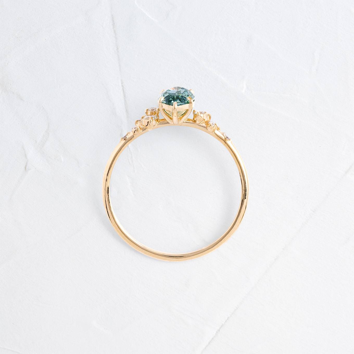 Snowdrift Ring, 1.05ct. Lab-Grown Blue-Green Diamond | Melanie Casey ...
