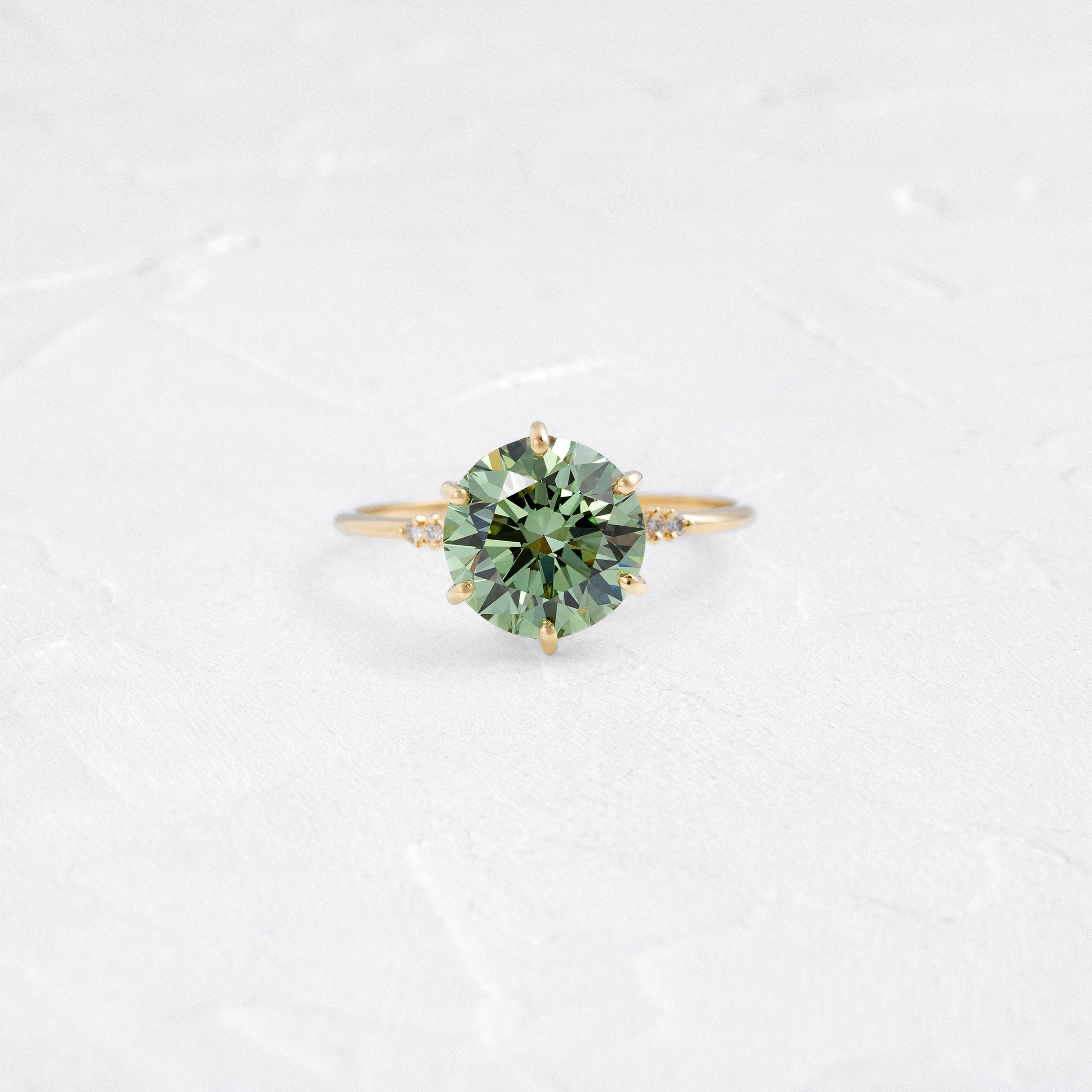 Poppy Seed Ring, 2.6ct. Lab-Grown Green Diamond | Melanie Casey Fine ...