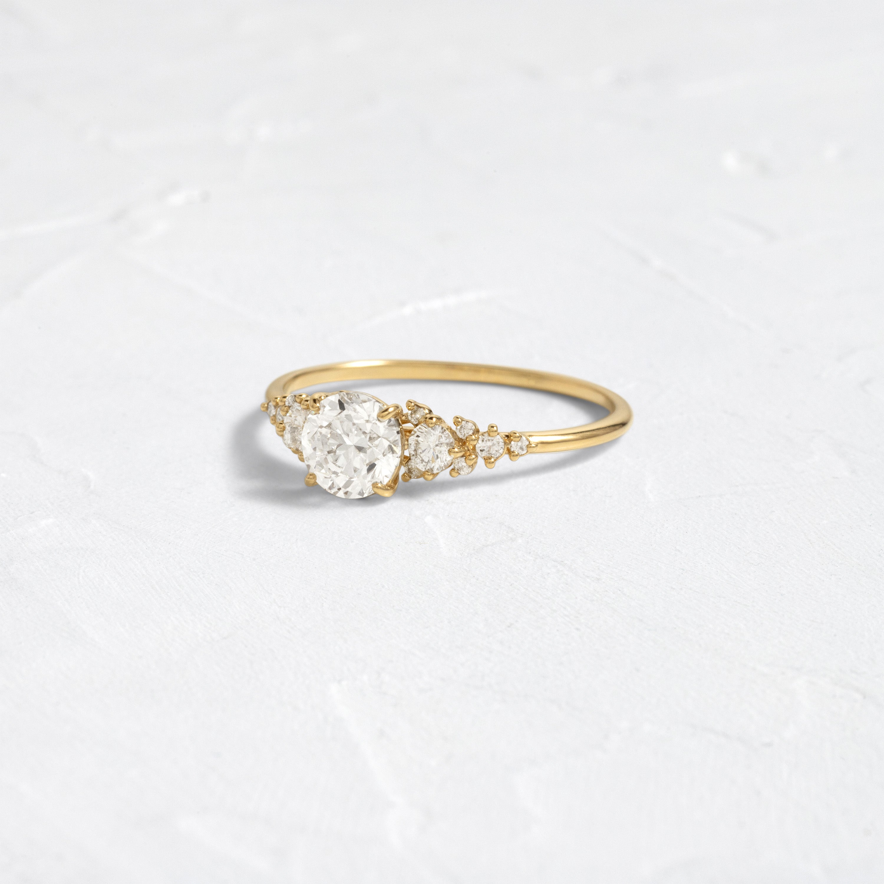 Cascade Ring, 0.7ct. Natural Round Cut | Melanie Casey Fine Jewelry