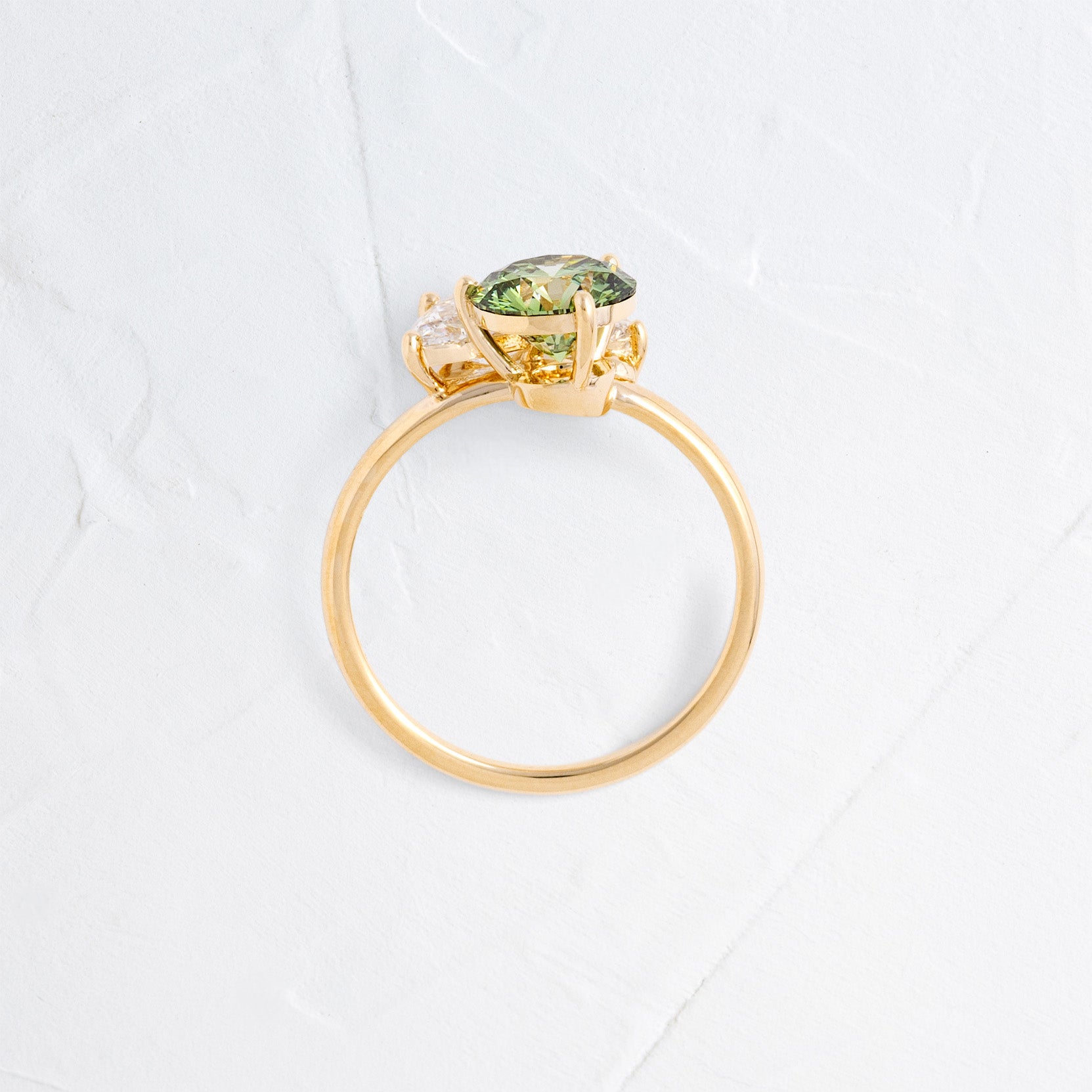 Emboss Ring, 1.5ct. Green Diamond | Melanie Casey Fine Jewelry