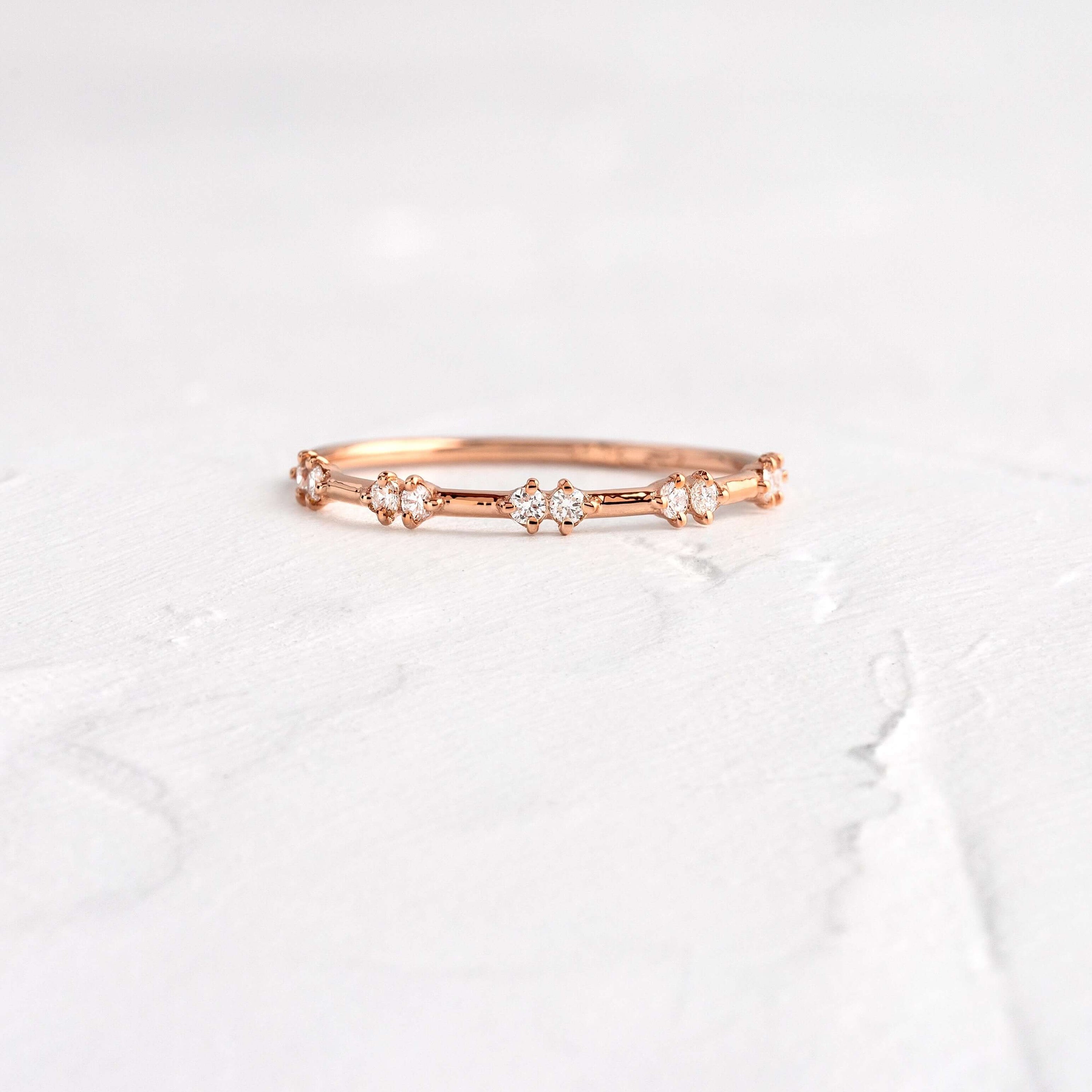 Minuet Ring | A Double Diamond Stacking Wedding Band by Melanie Casey Fine Jewelry