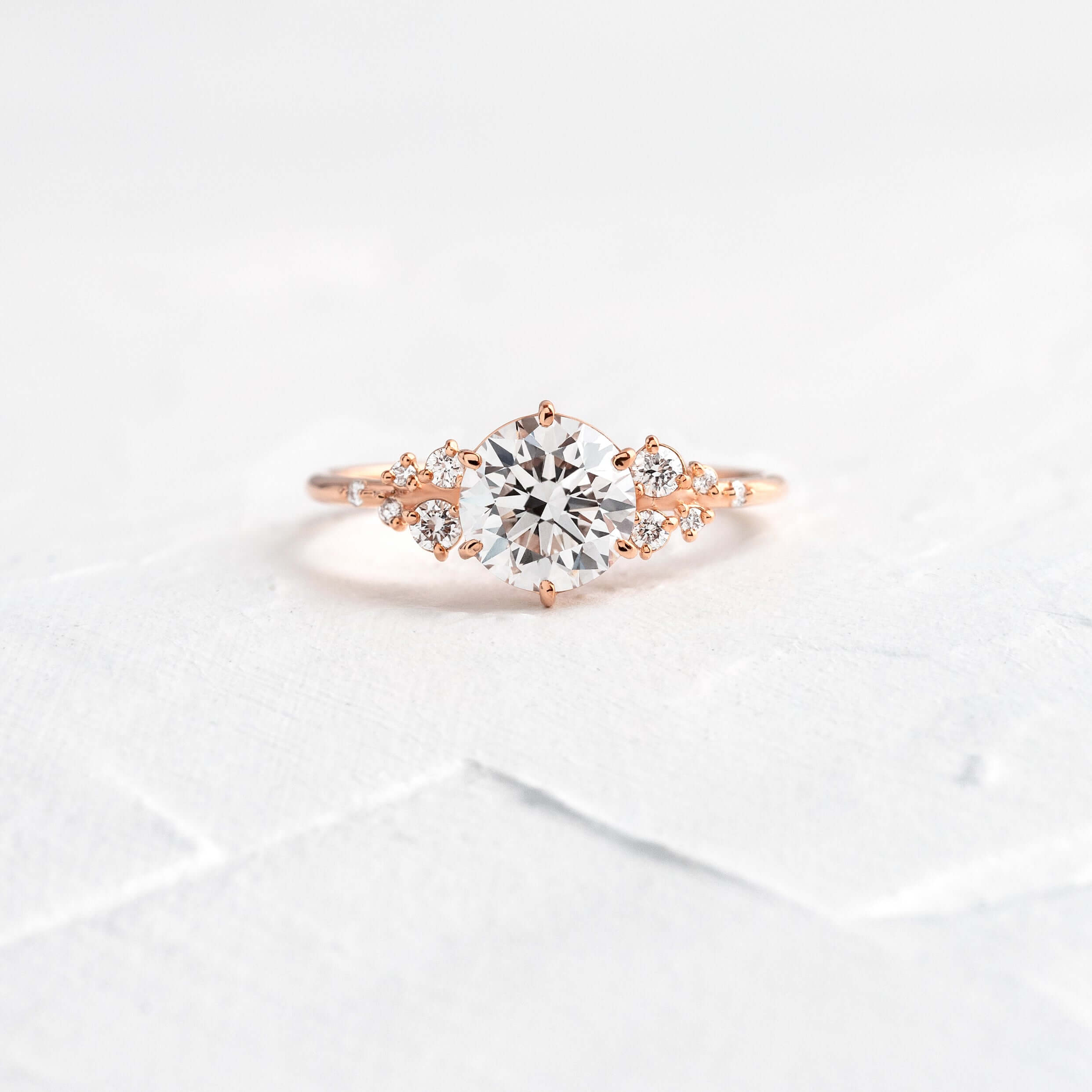 Snowdrift Ring - Round Cut Diamond | Handcrafted Engagement Ring ...