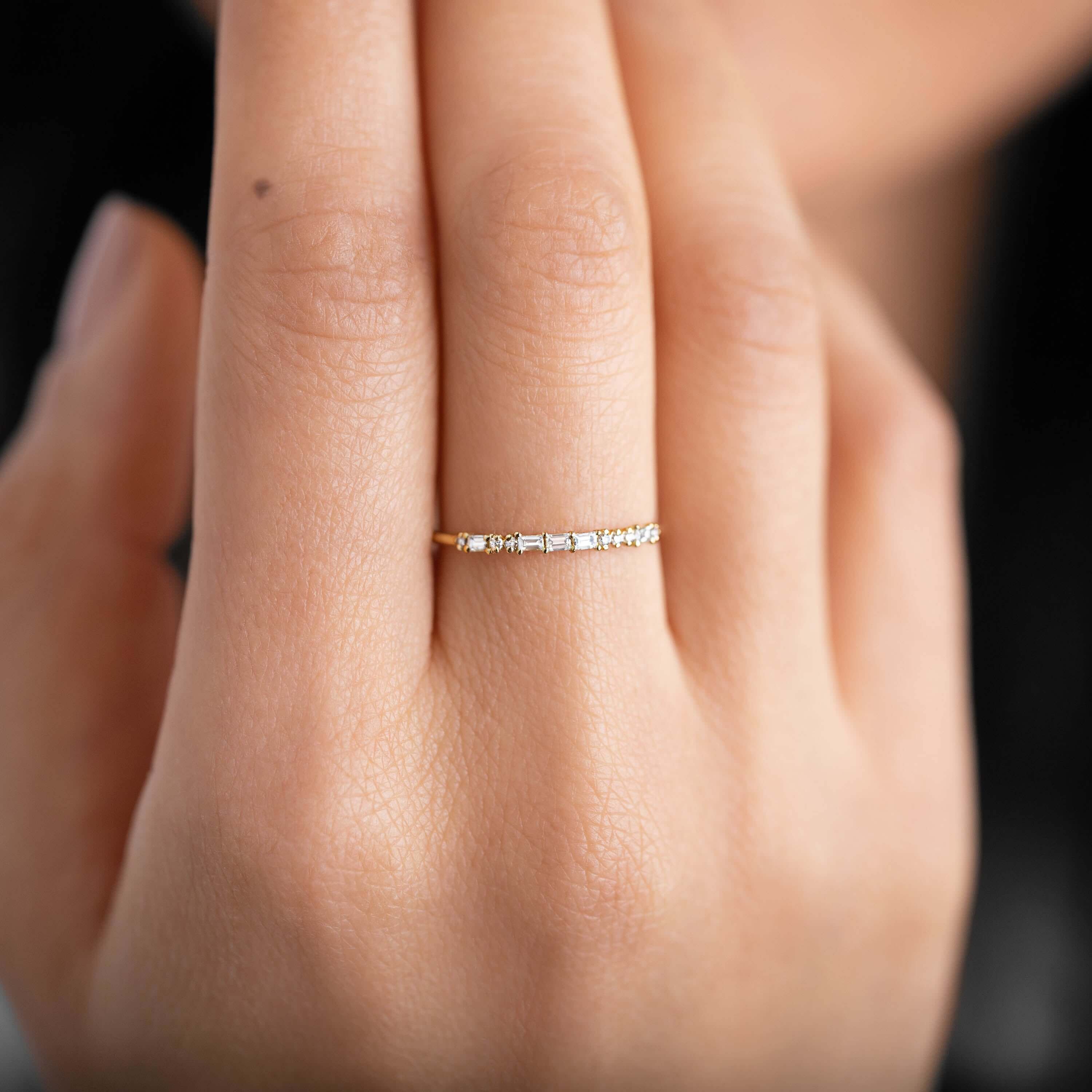 Morse Code Ring - LOVE | Diamond Baguettes Spell LOVE in Morse Code by ...