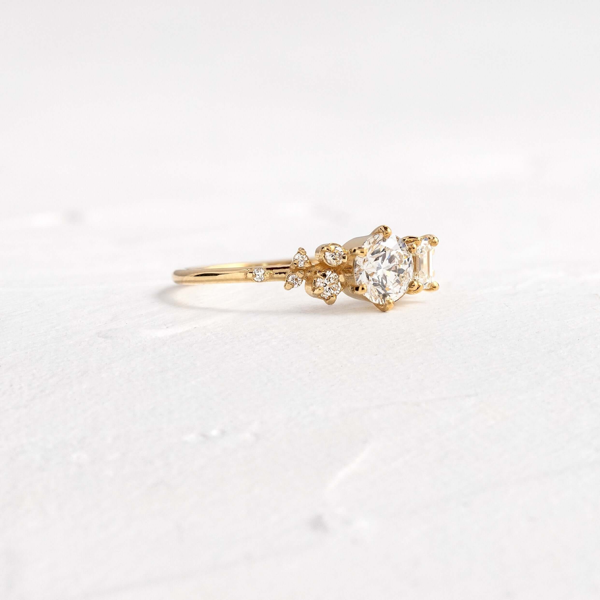Flapper Ring | Unique Cluster Engagement Ring by Melanie Casey