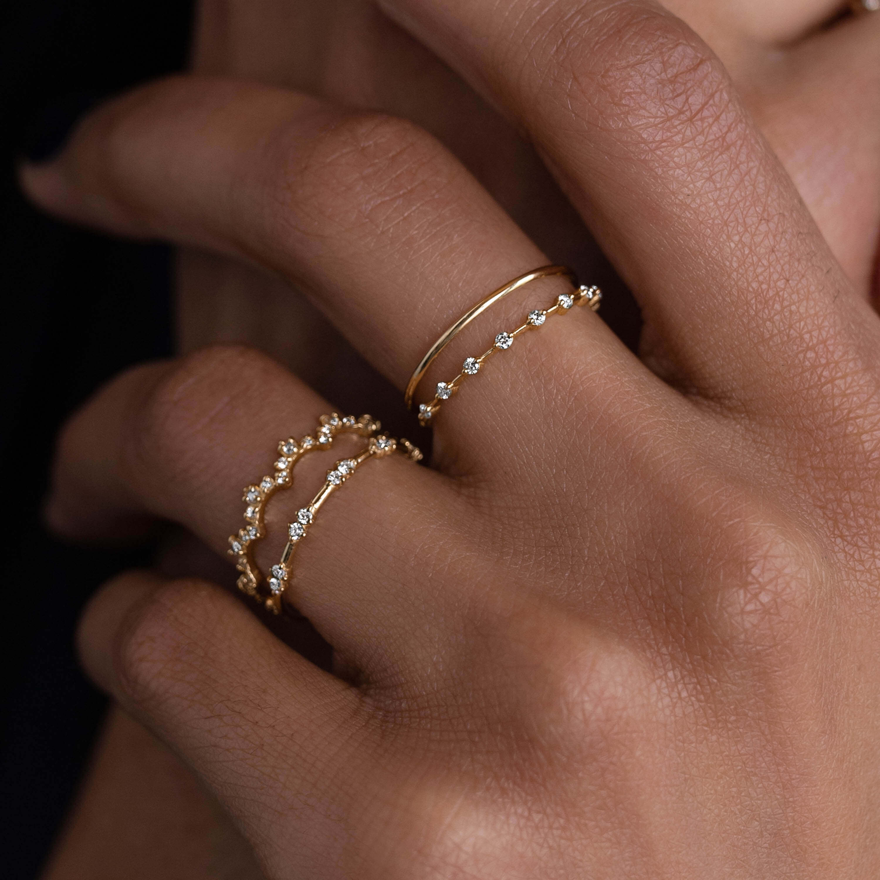 Minuet Ring | A Double Diamond Stacking Wedding Band by Melanie Casey ...