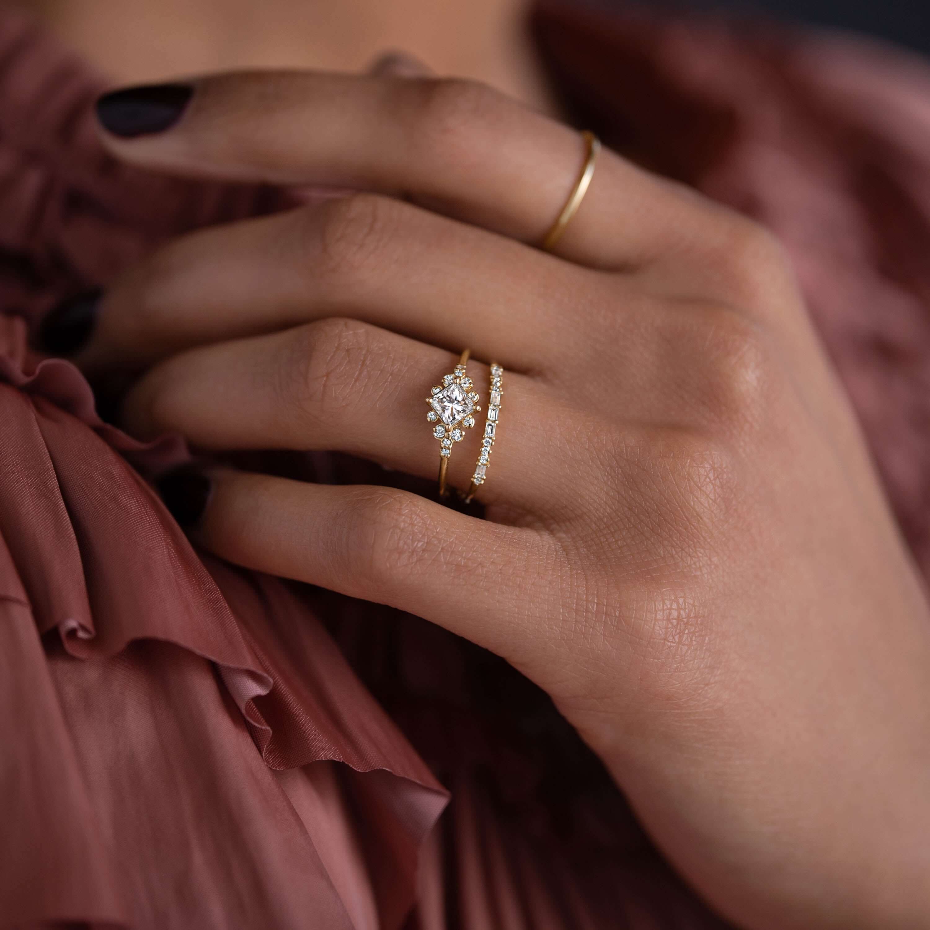 Morse Code Ring - LOVE | Diamond Baguettes Spell LOVE in Morse Code by ...