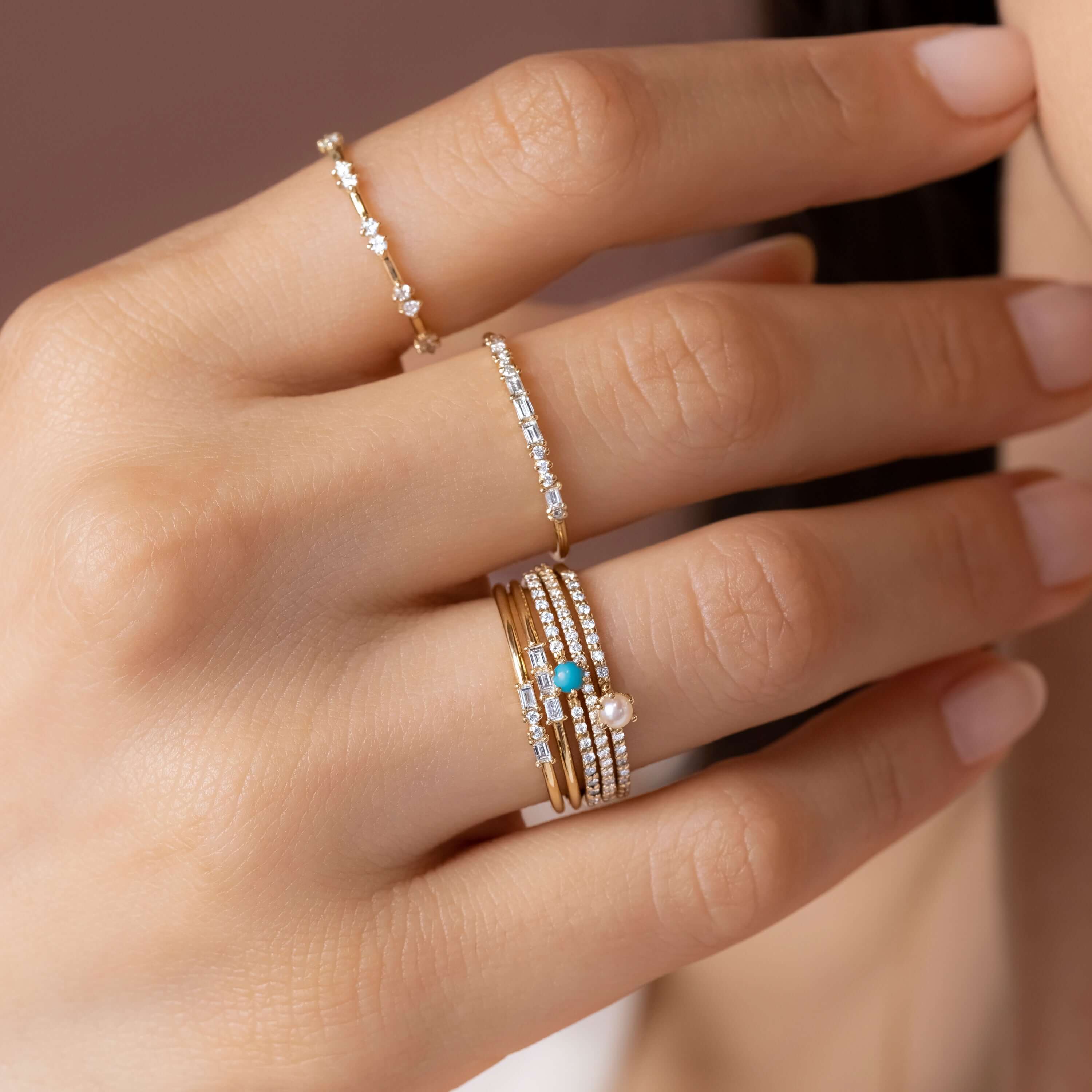 Morse Code Ring - LOVE | Diamond Baguettes Spell LOVE in Morse Code by ...