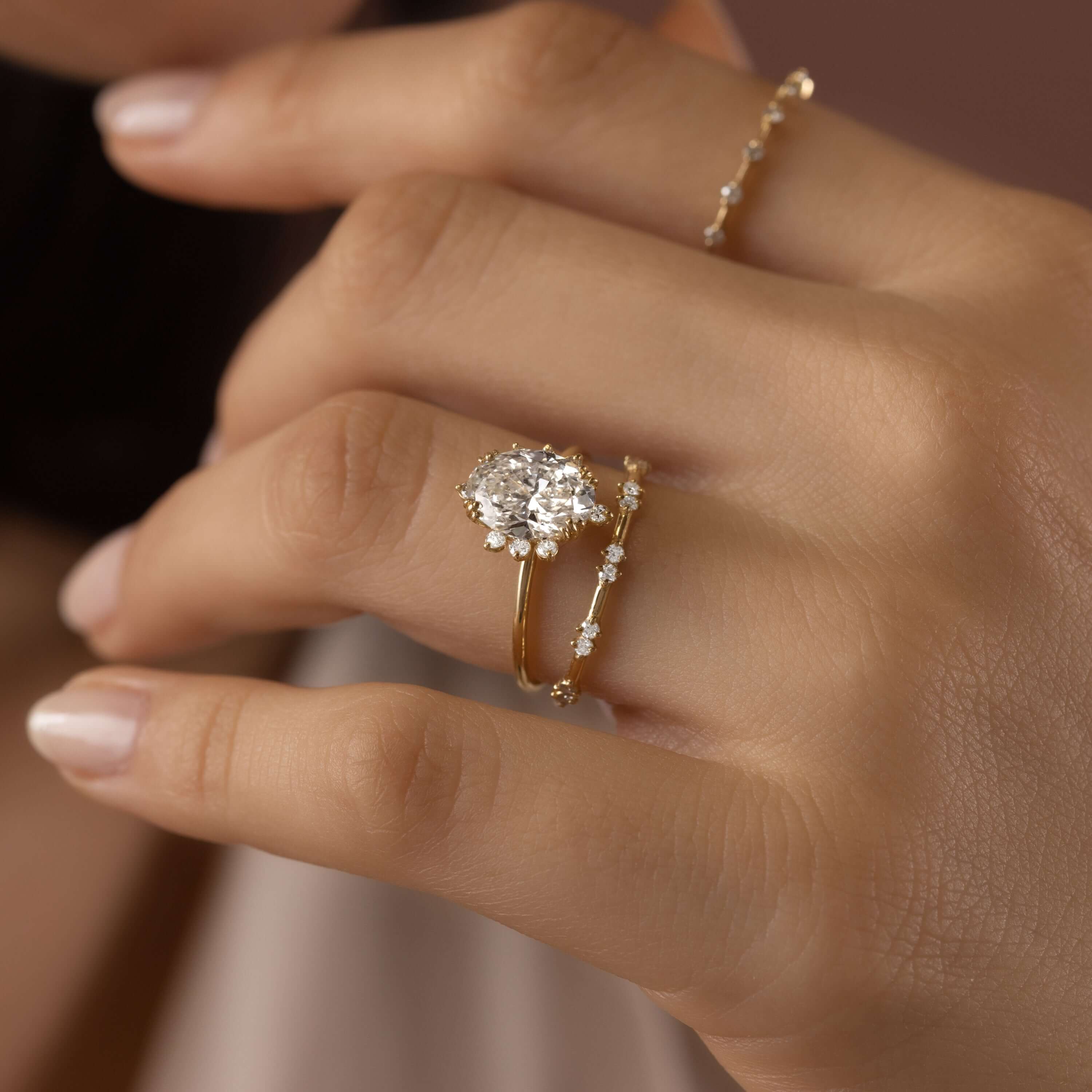 Threaded Ring with Halo, Oval Cut | Melanie Casey Fine Jewelry