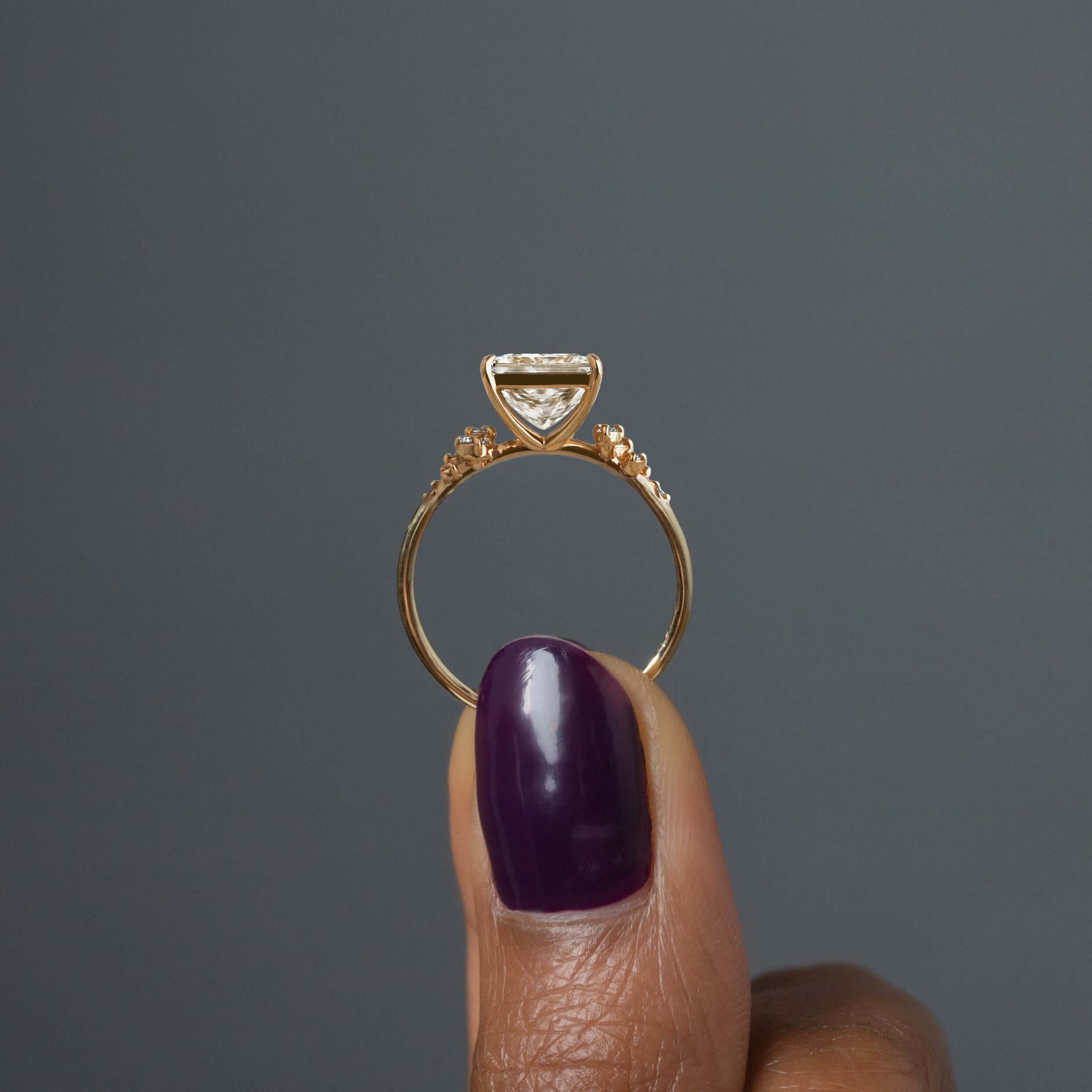 Snowdrift Ring with a Princess Cut Diamond - Engagement Ring Melanie Casey