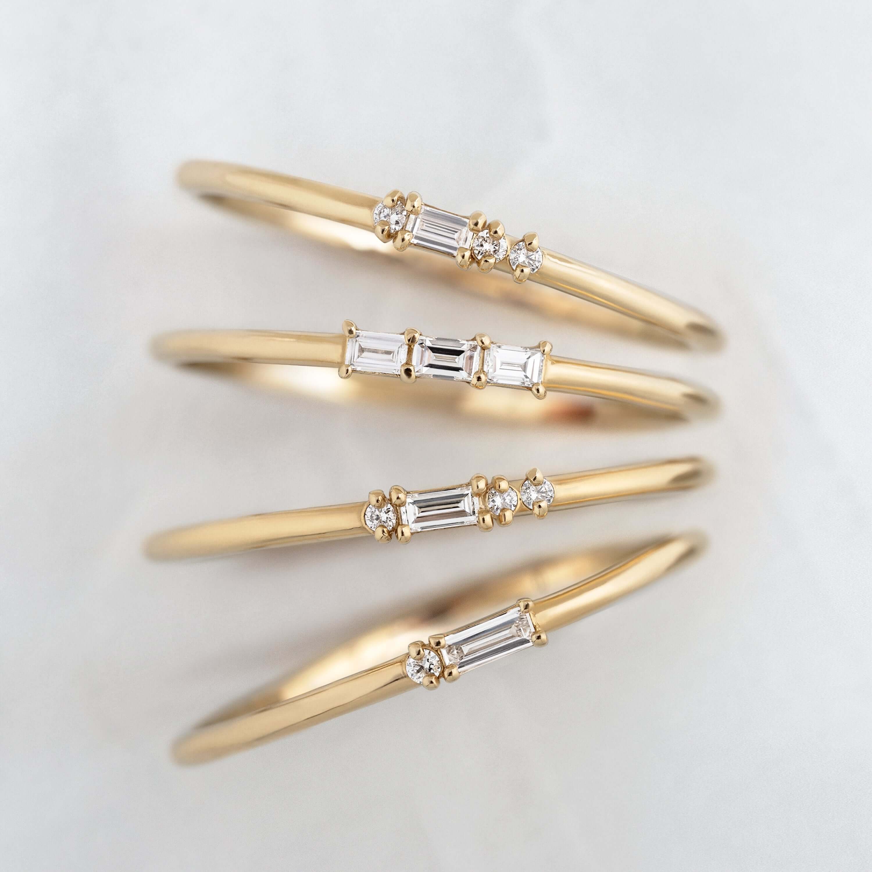 Morse Code Rings: Initials - Custom Diamond Letter Rings by Melanie Casey