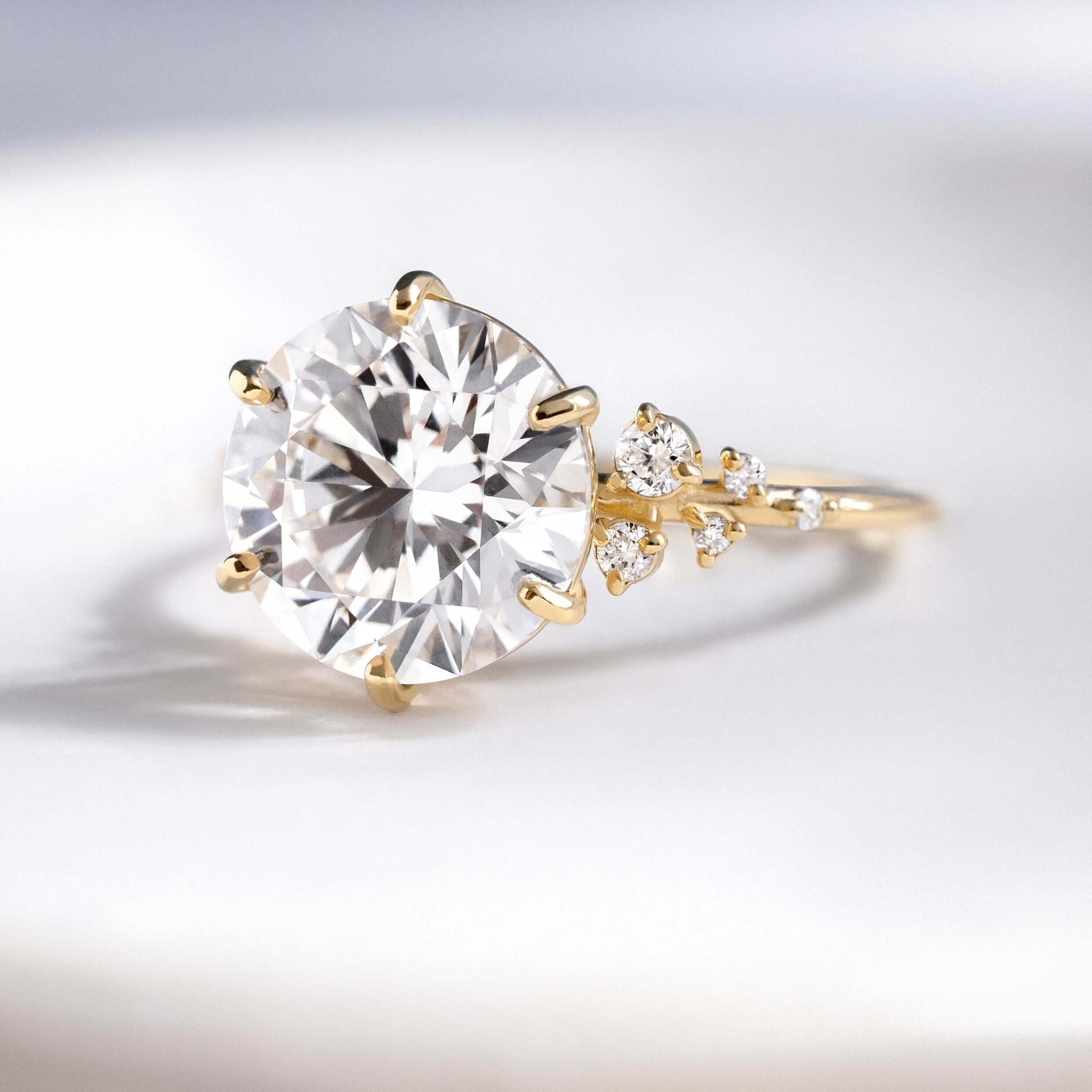Snowdrift Ring - Round Cut Diamond | Handcrafted Engagement Ring ...
