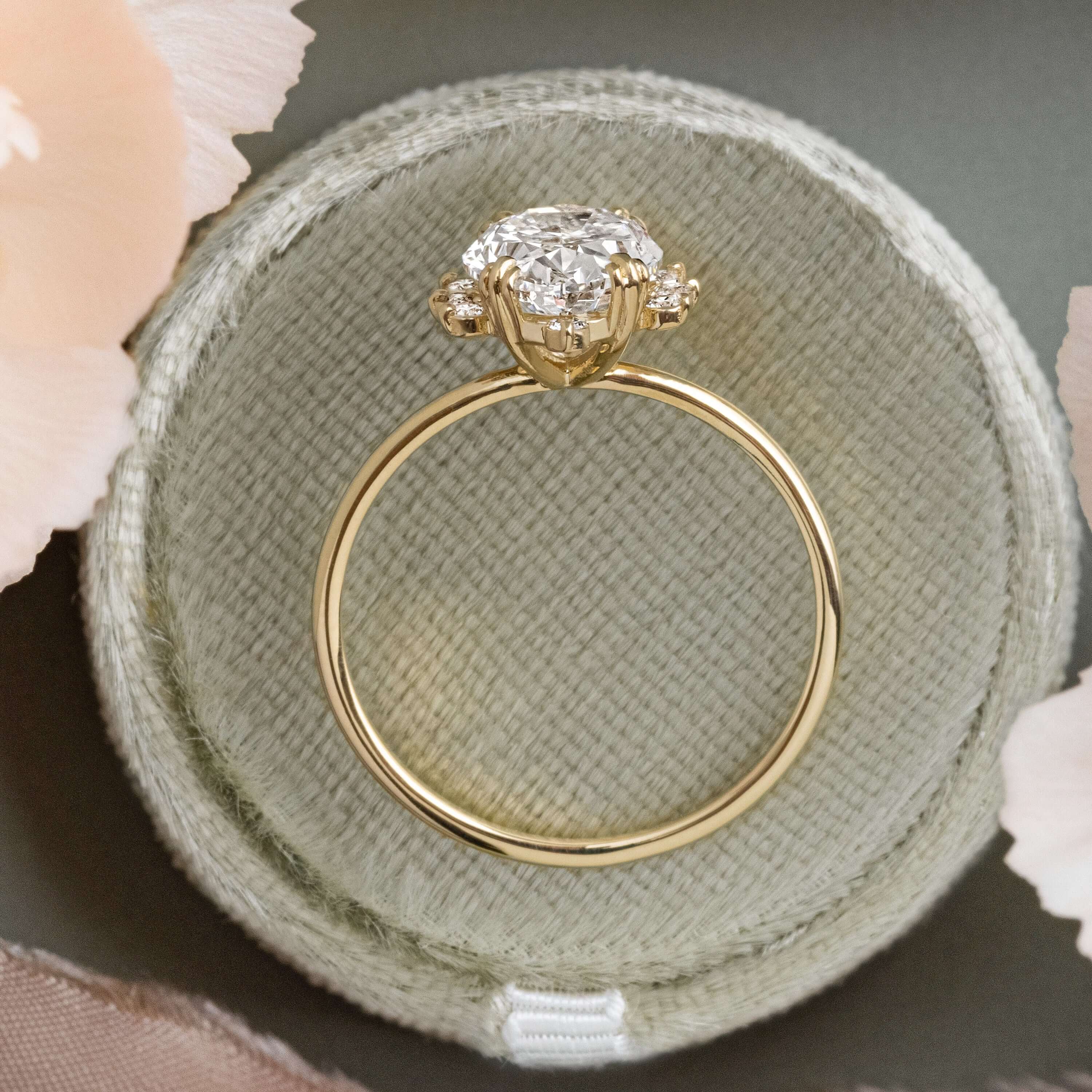 Threaded Ring with Halo, Oval Cut | Melanie Casey Fine Jewelry